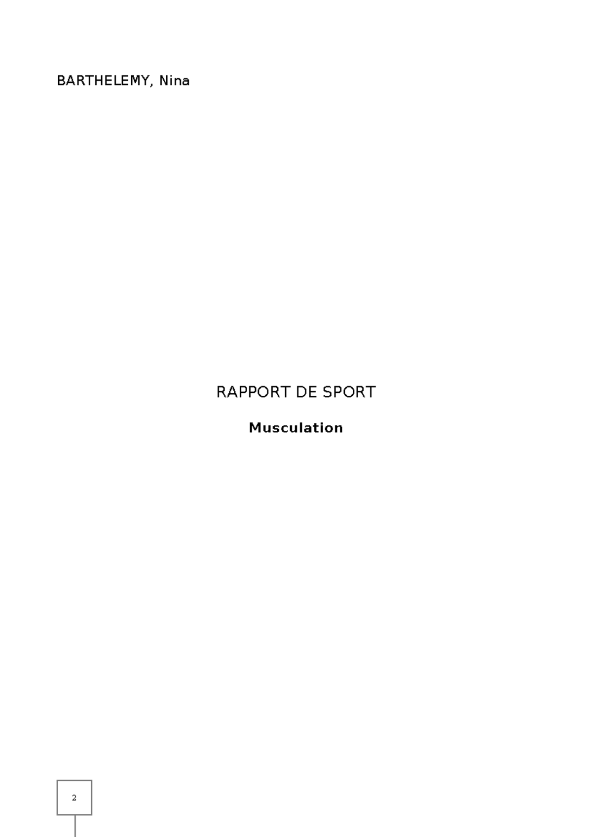 Rapport de sport - BARTHELEMY, Nina RAPPORT DE SPORT Musculation ...