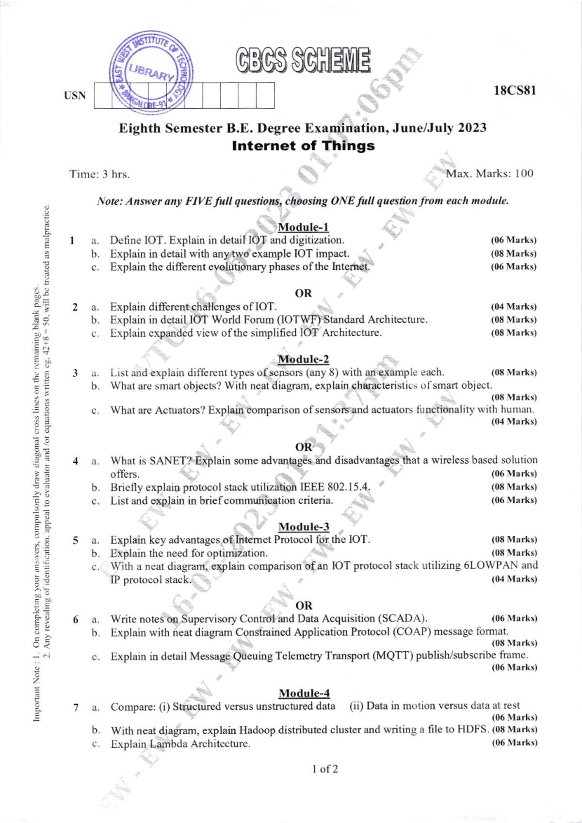 QP10164 - San previous year question papers - LS.\ / 18C58I Eighth ...
