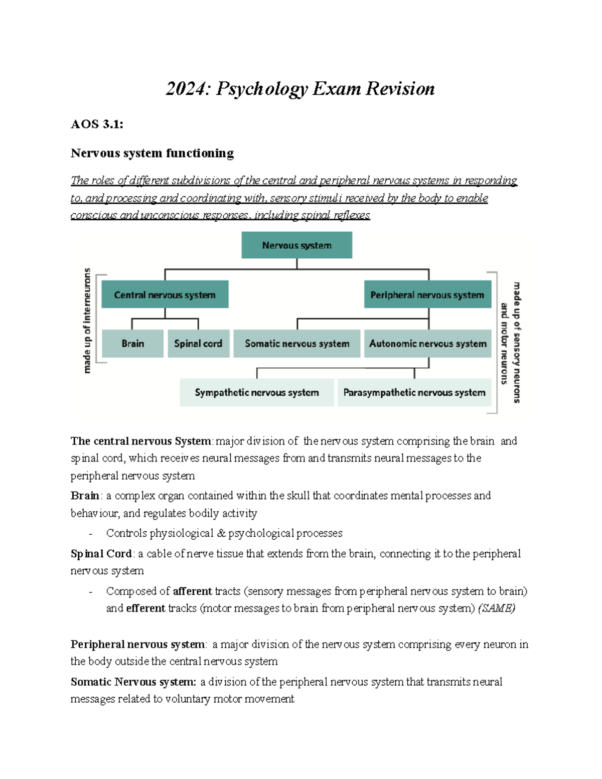 Psychology Final Exam Revison - 2024: Psychology Exam Revision AOS 3 ...