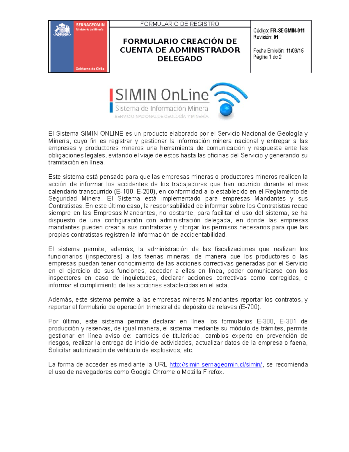 FR- Segmim-011 Formulario ADM Delegado - FORMULARIO DE REGISTRO Código ...