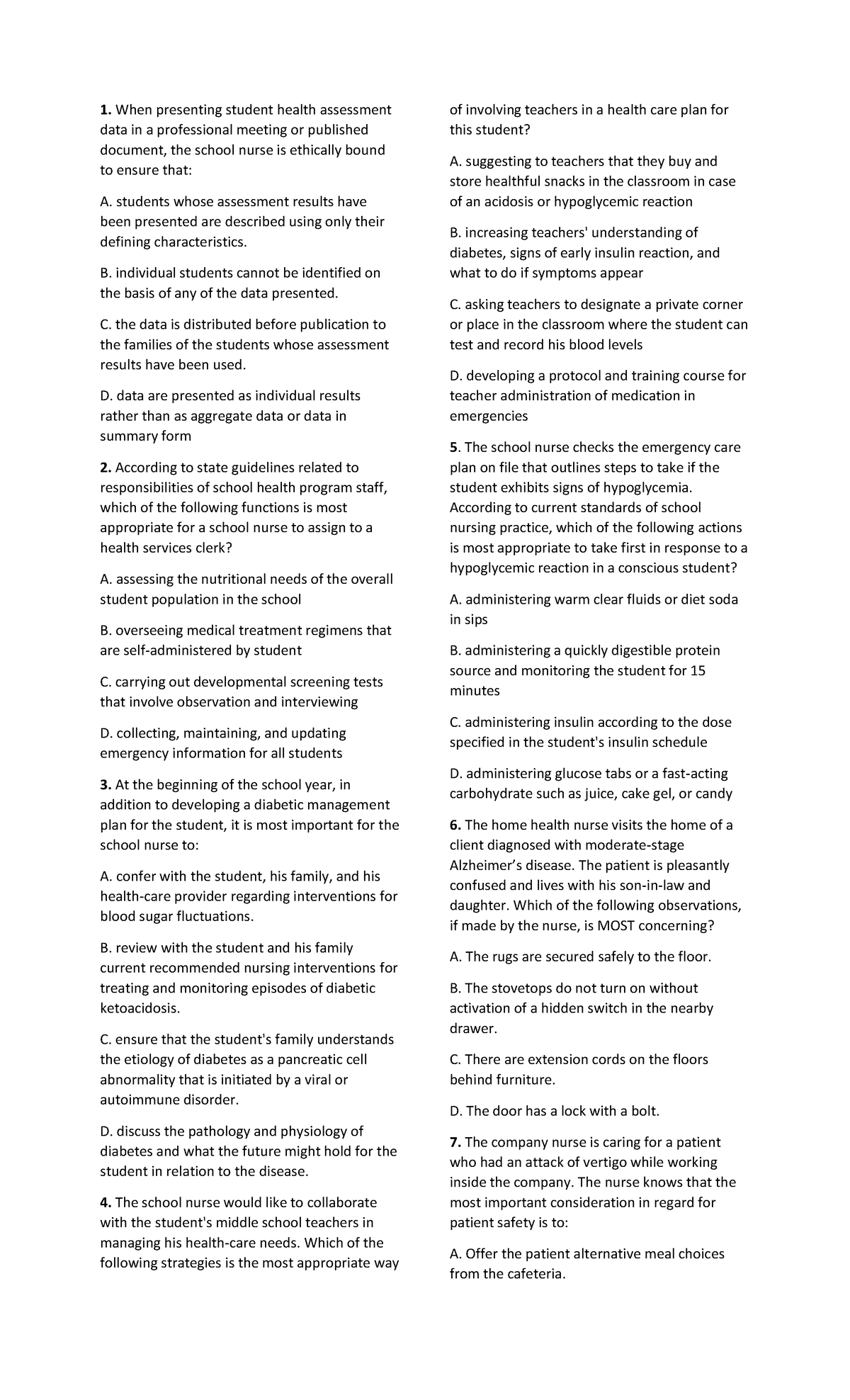 Chn p2 reviwerr 222 - chn - When presenting student health assessment ...