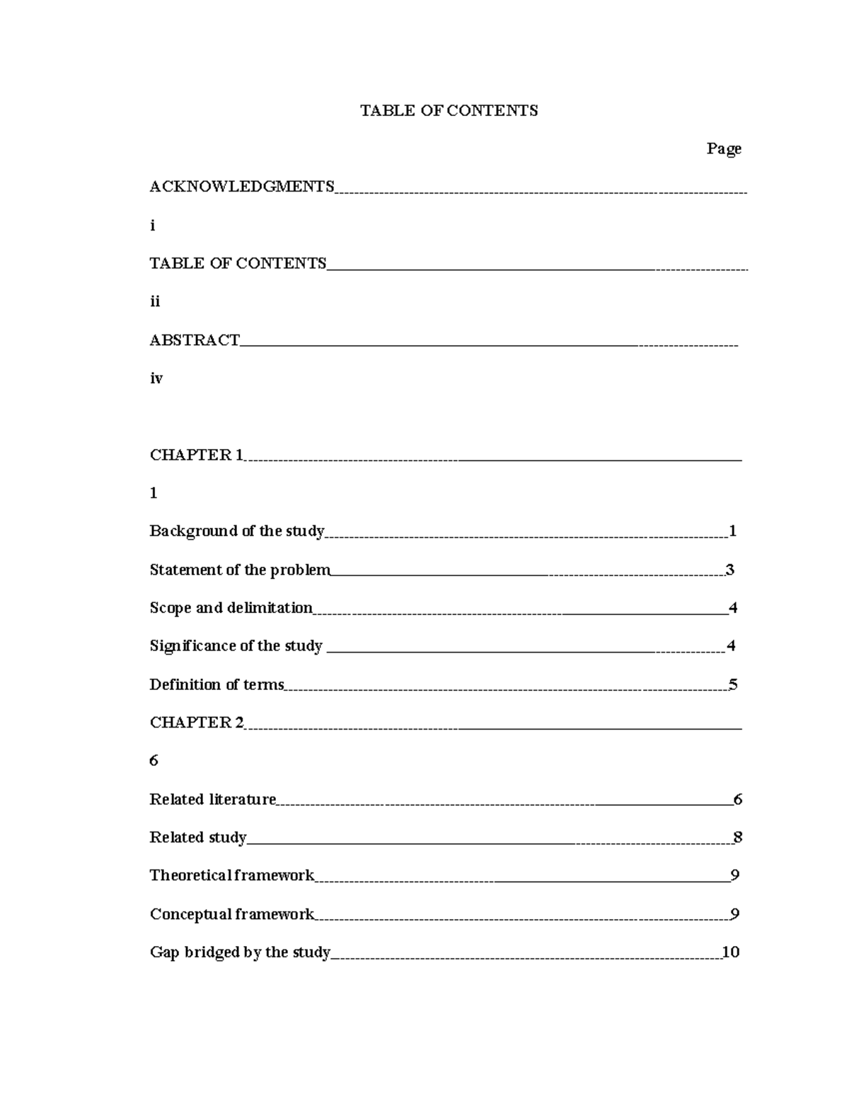 (table of content) - Jhfcvb - TABLE OF CONTENTS Page ACKNOWLEDGMENTS i ...