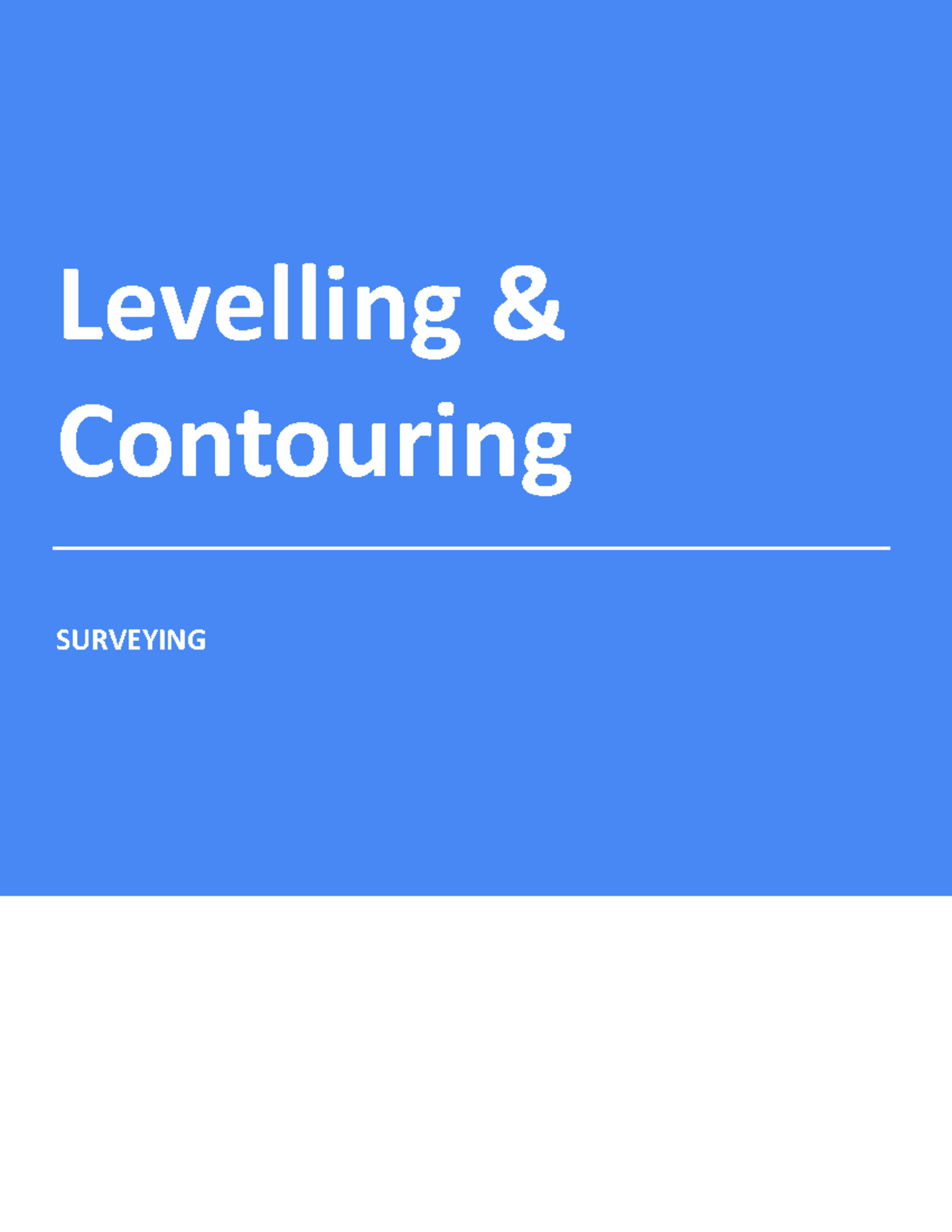 Levelling Contouring - Copyright © 2014-2021 Testbook Edu Solutions Pvt ...
