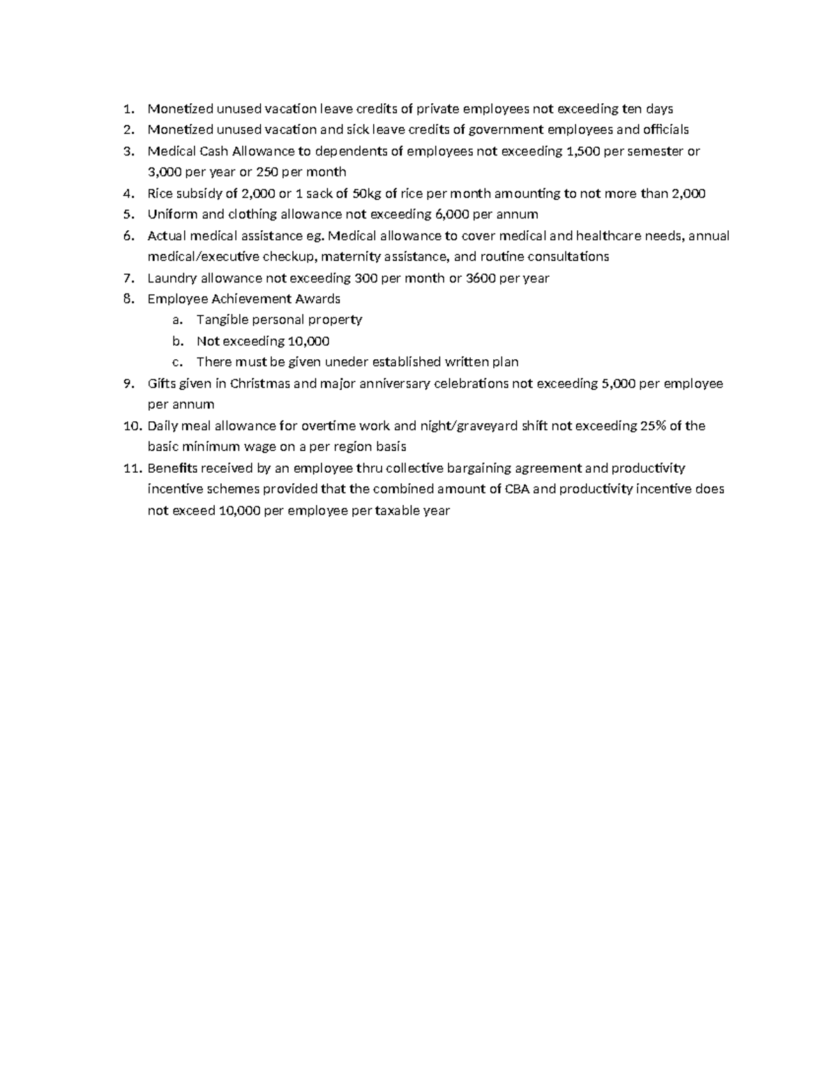 Monetized unused vacation leave credits of private employees not ...