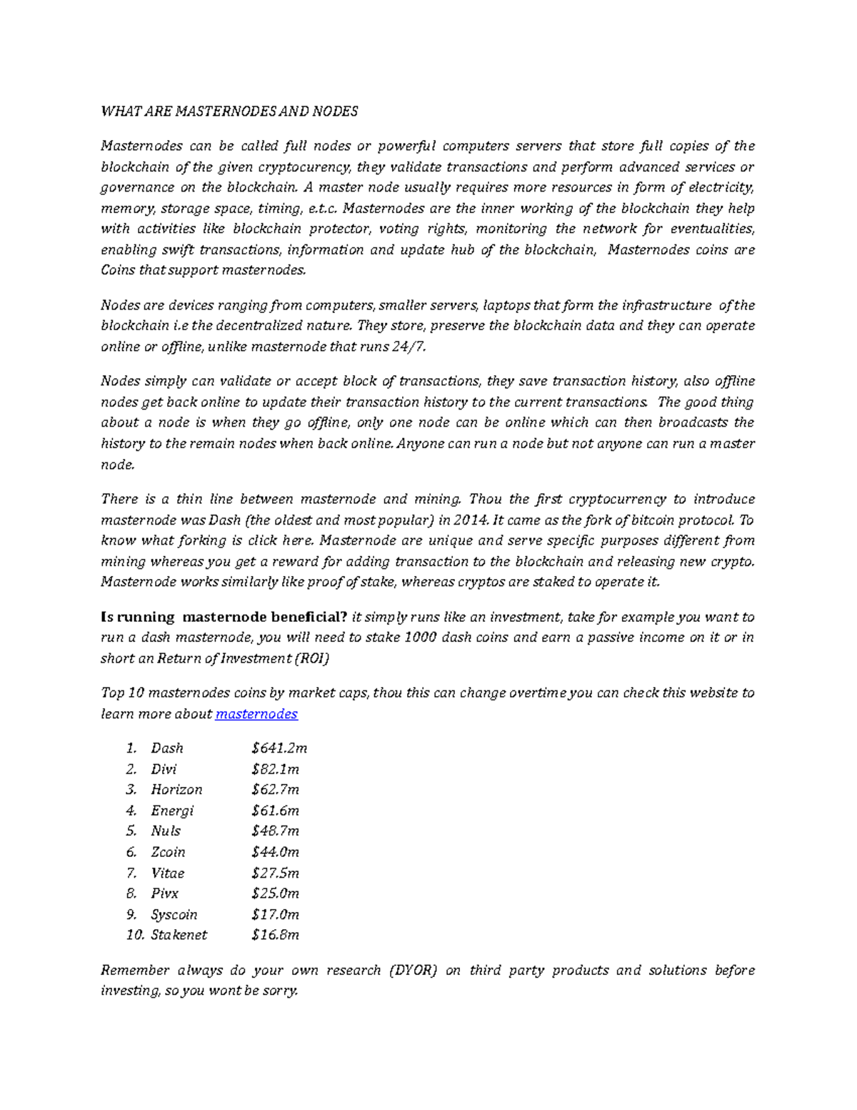 WHAT ARE Masternodes AND Nodes - WHAT ARE MASTERNODES AND NODES ...