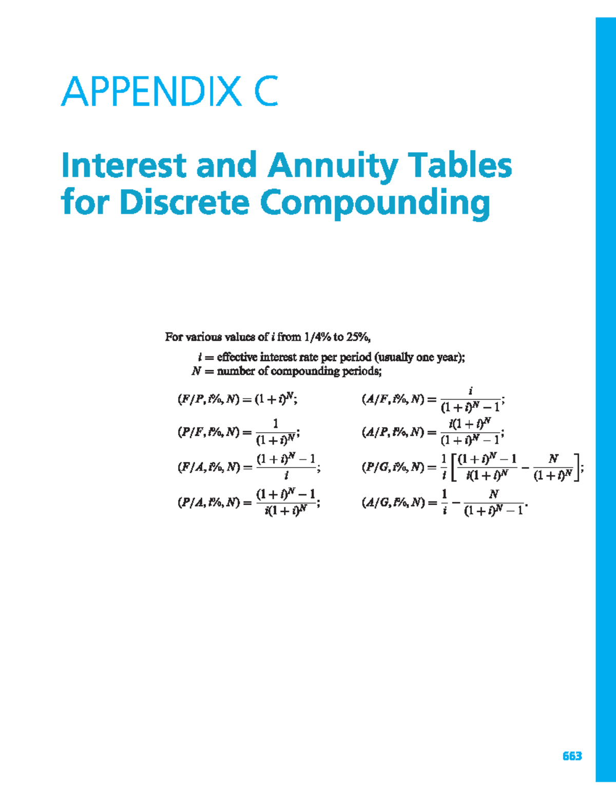 Appendix C - APPENDIX C Interest and Annuity Tables for Discrete ...