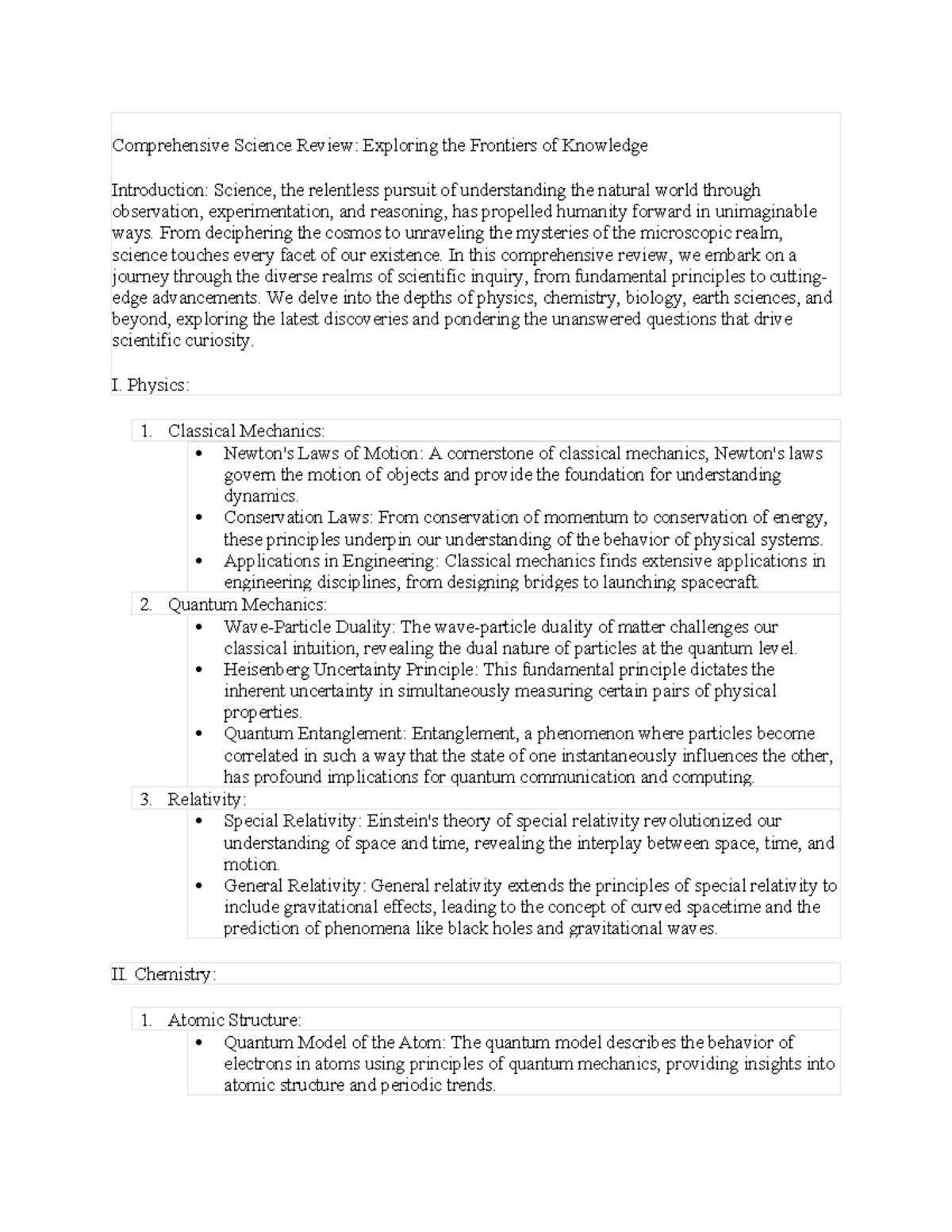 Comprehensive Science Review - From deciphering the cosmos to ...