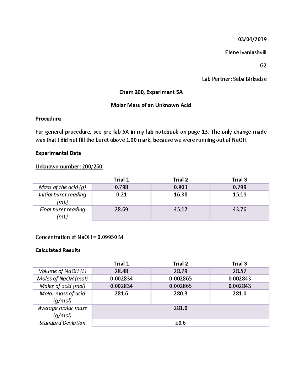 Experiment 5A report - Warning: TT: undefined function: 32 03/ 04 ...