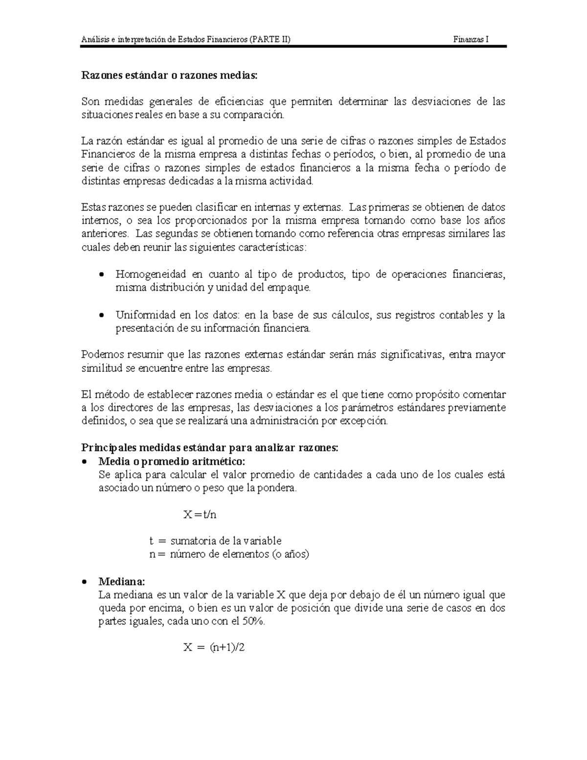 Razones Estandar - Análisis e interpretación de Estados Financieros ...
