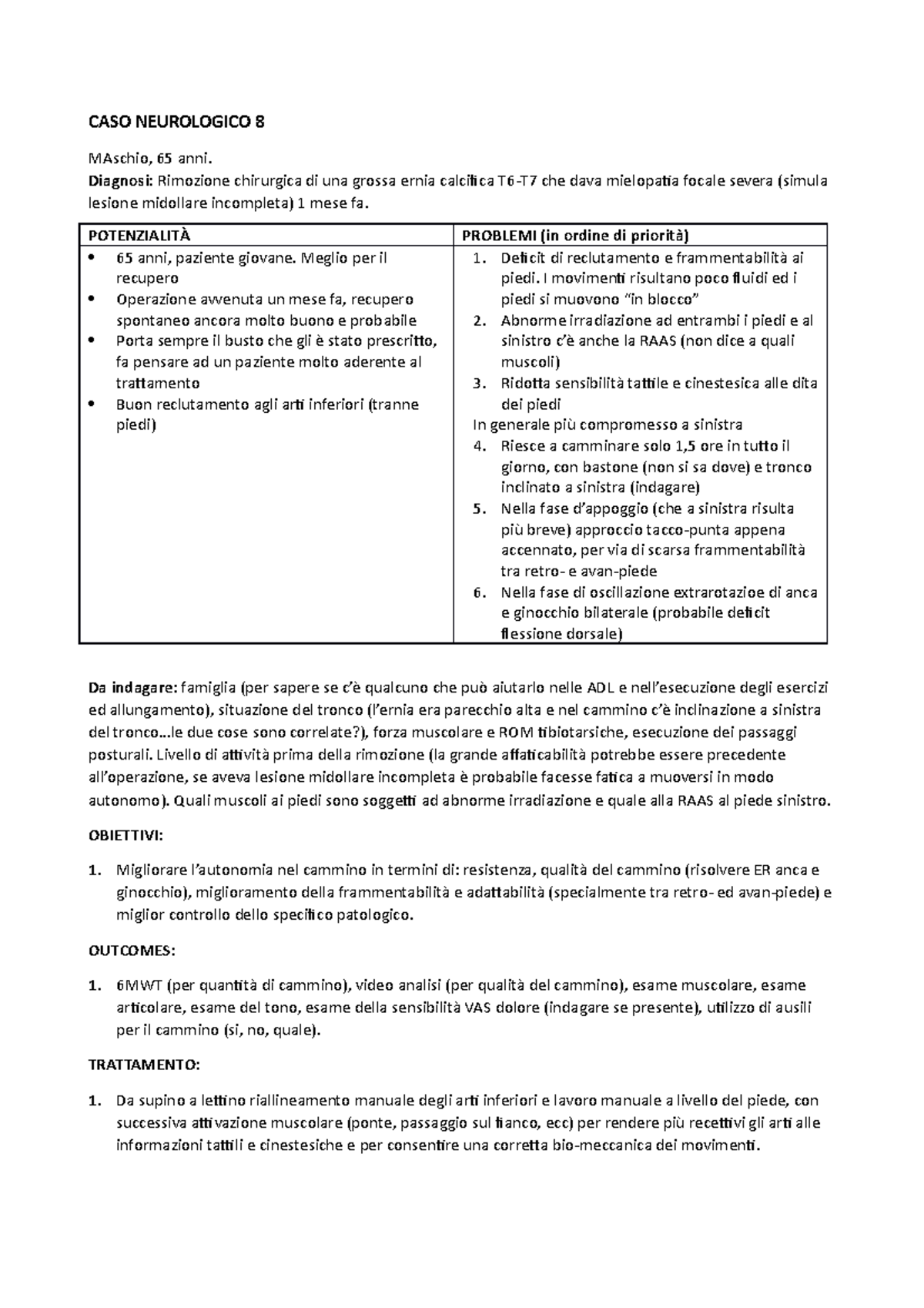 Neuro 8 - ragionamento clinico con la docente su come svolgere esame ...