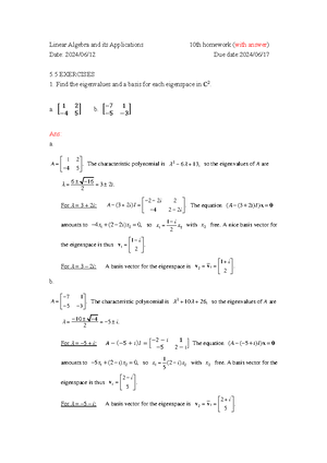 Linear Algebra, 4th Edition (Instructor Solutions Manual) (Stephen H ...