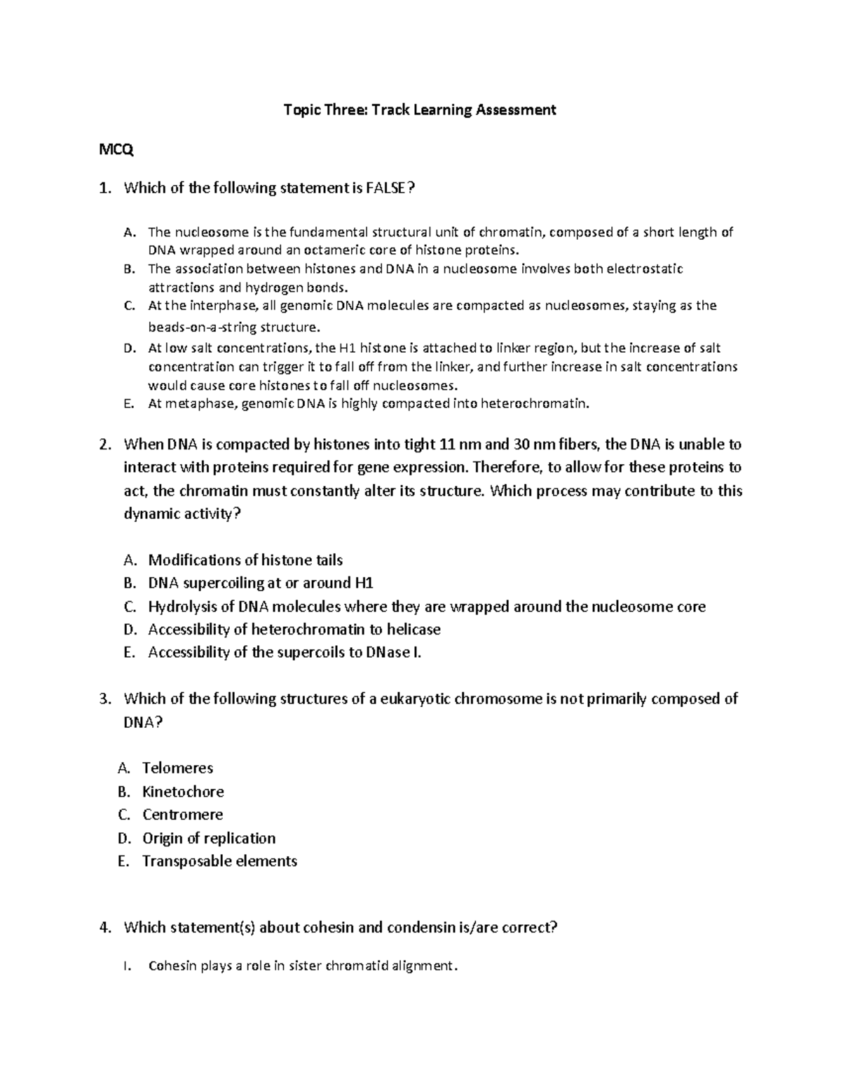 Topic 3 Track Learning Assessment - Topic Three: Track Learning ...