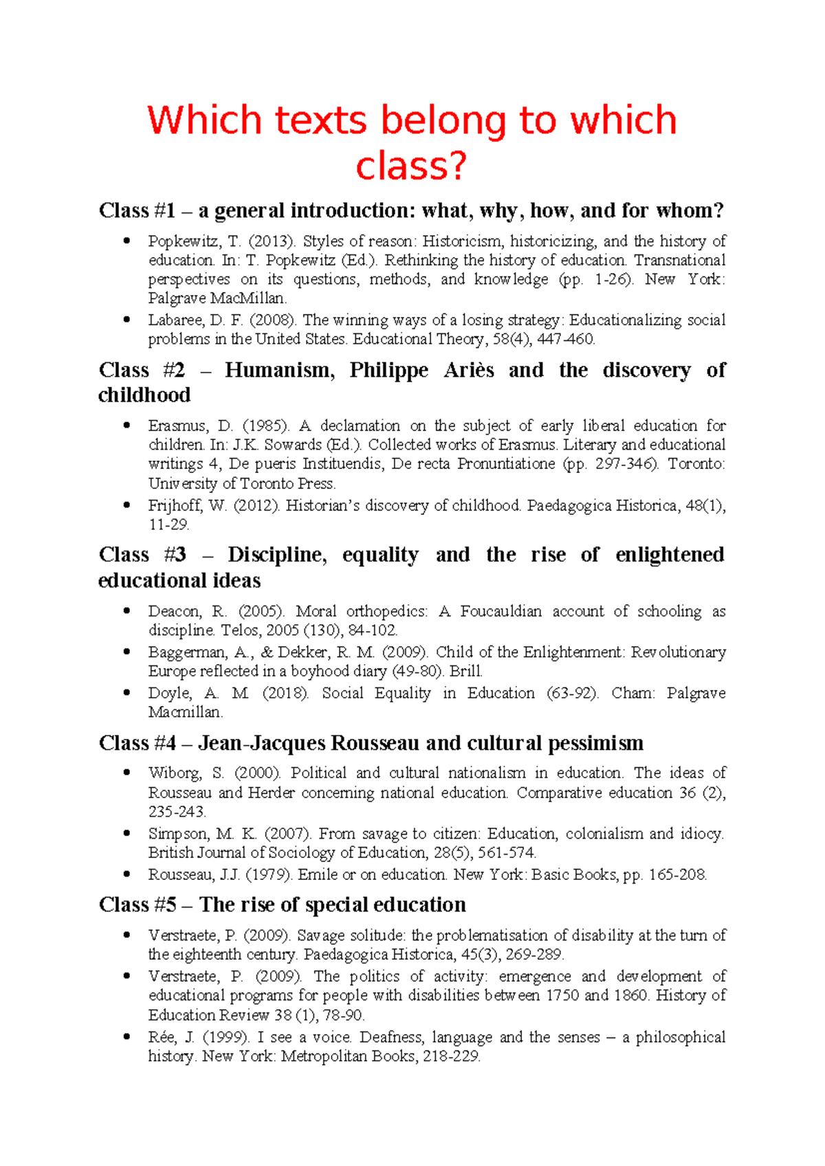 Which texts belong to which class - Which texts belong to which class ...