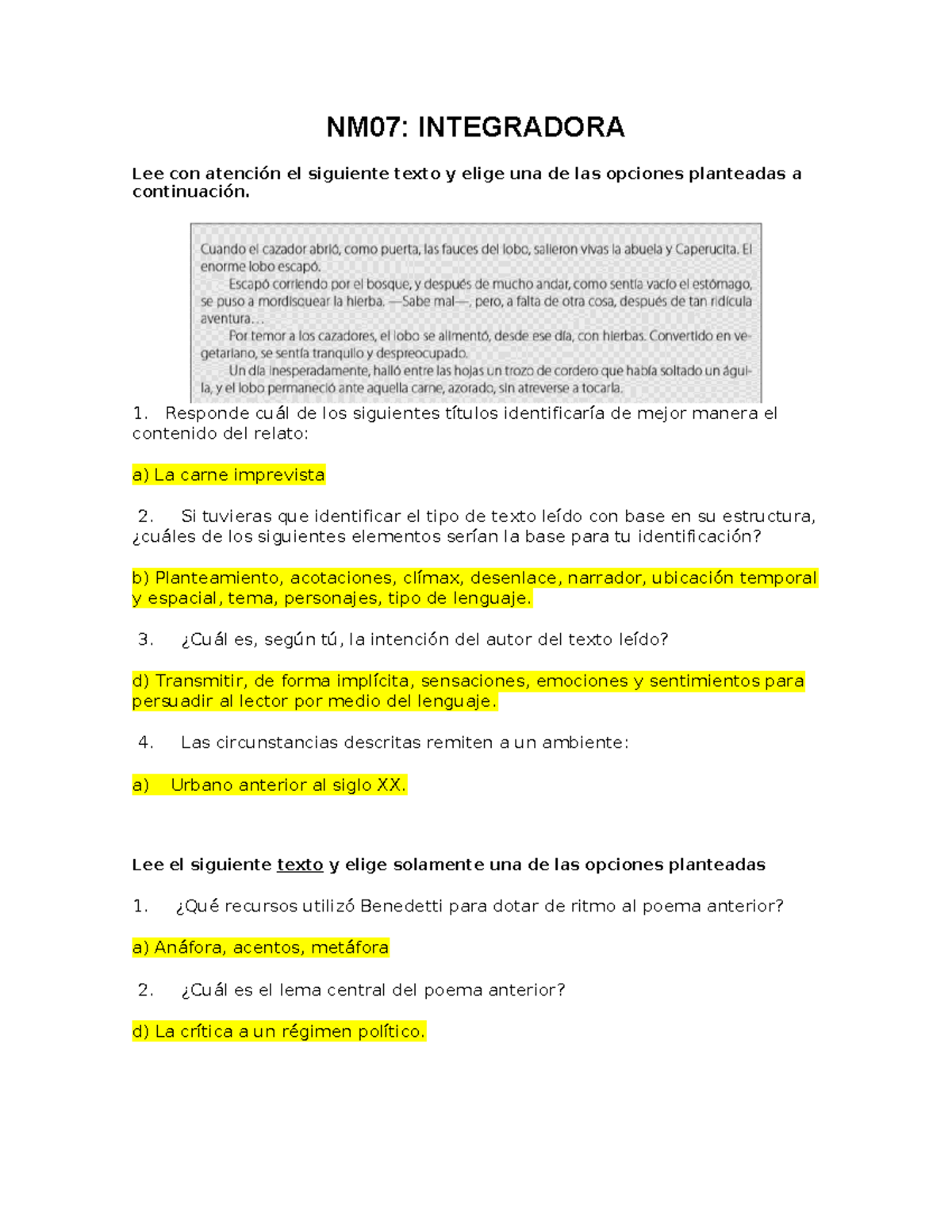 NM07 Integradora - ACTIVIDAD - NM07: INTEGRADORA Lee con atención el siguiente texto y elige una ...
