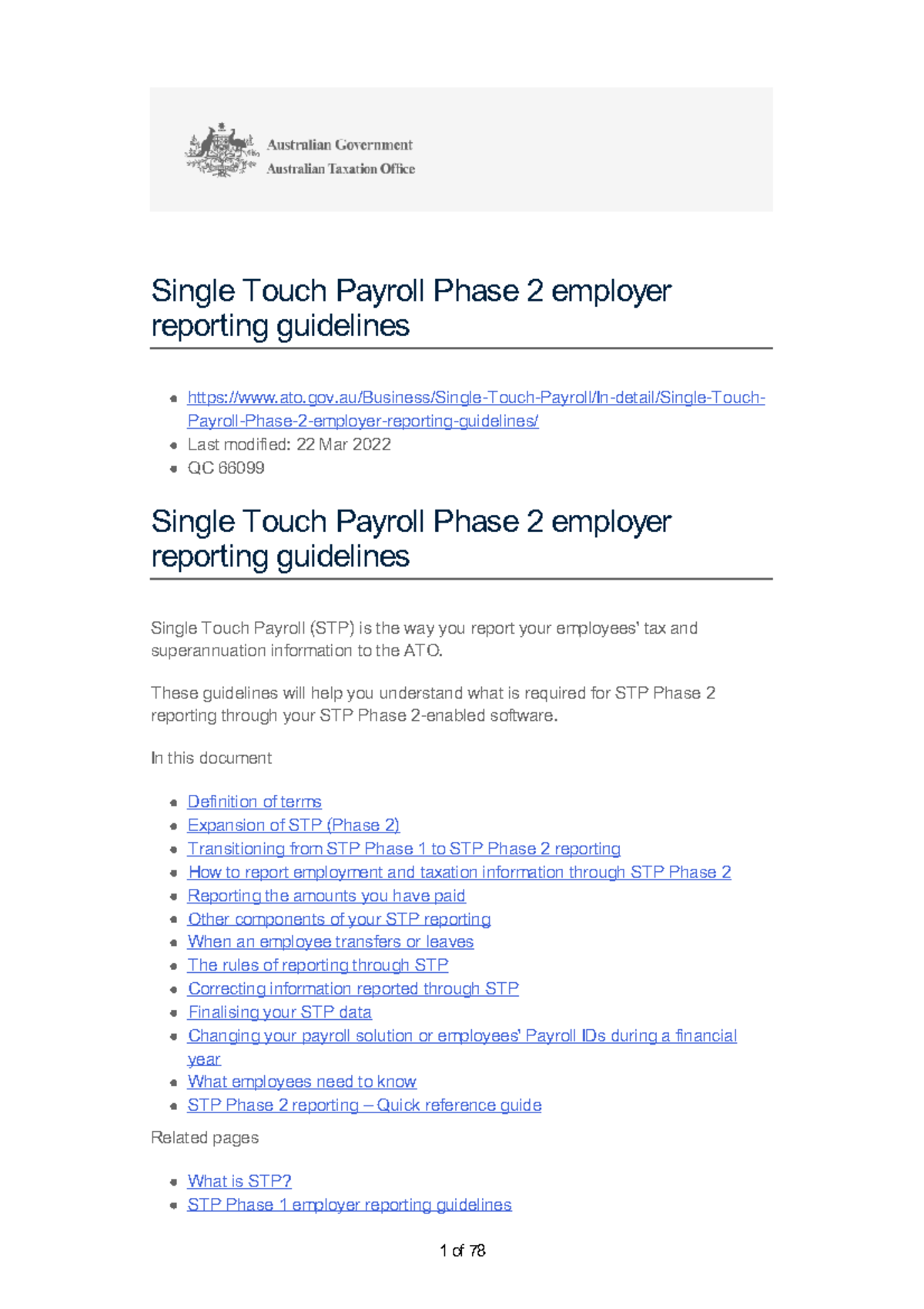 STP Phase 2 - STP - Single Touch Payroll Phase 2 employer reporting ...