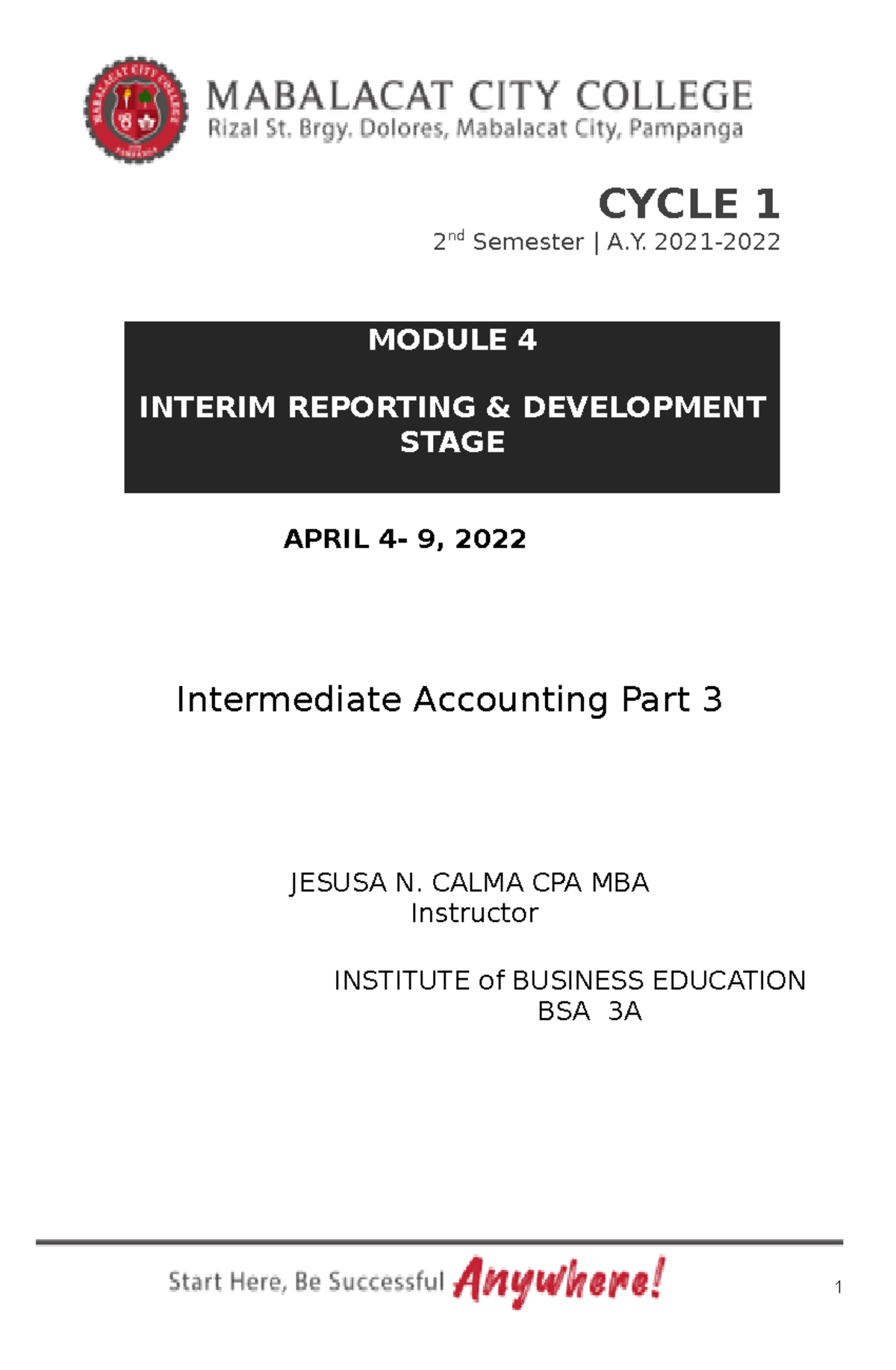 Module 4 Intermediate Accounting 7 ( Accountancy Business management ...