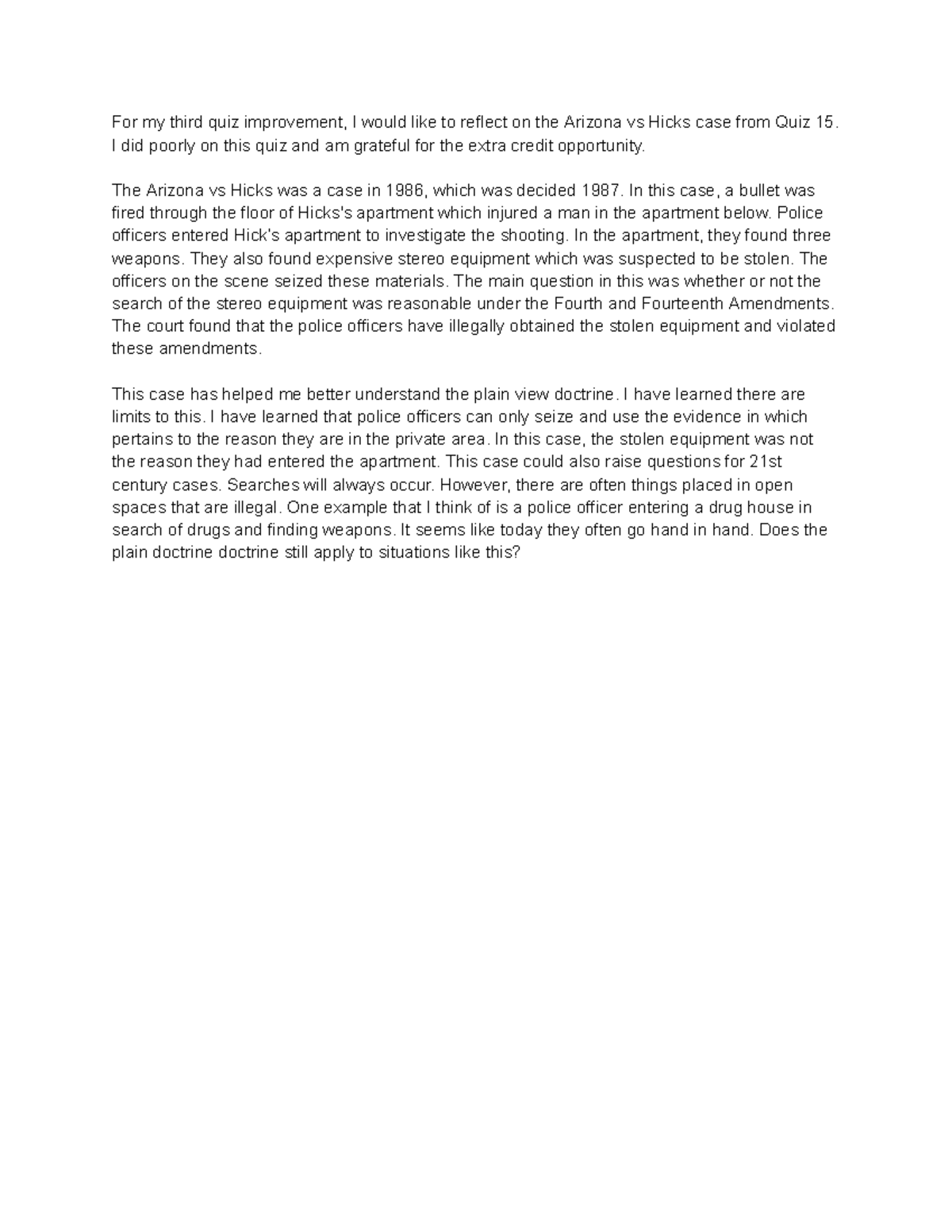 EC 3 - Notes - For my third quiz improvement, I would like to reflect ...