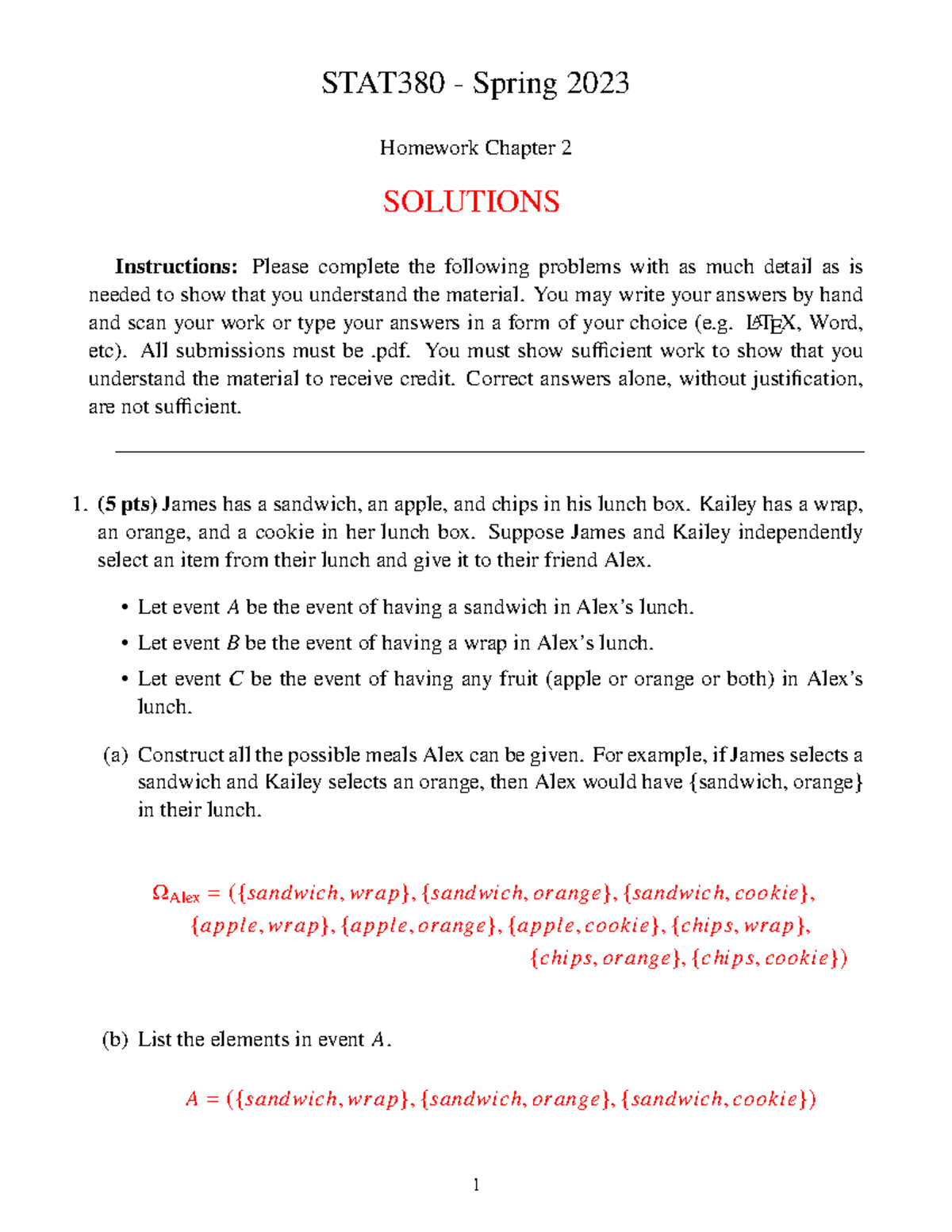 STAT380 S23 Homework Ch2 Solutions - STAT380 - Spring 2023 Homework Chapter 2 SOLUTIONS - Studocu