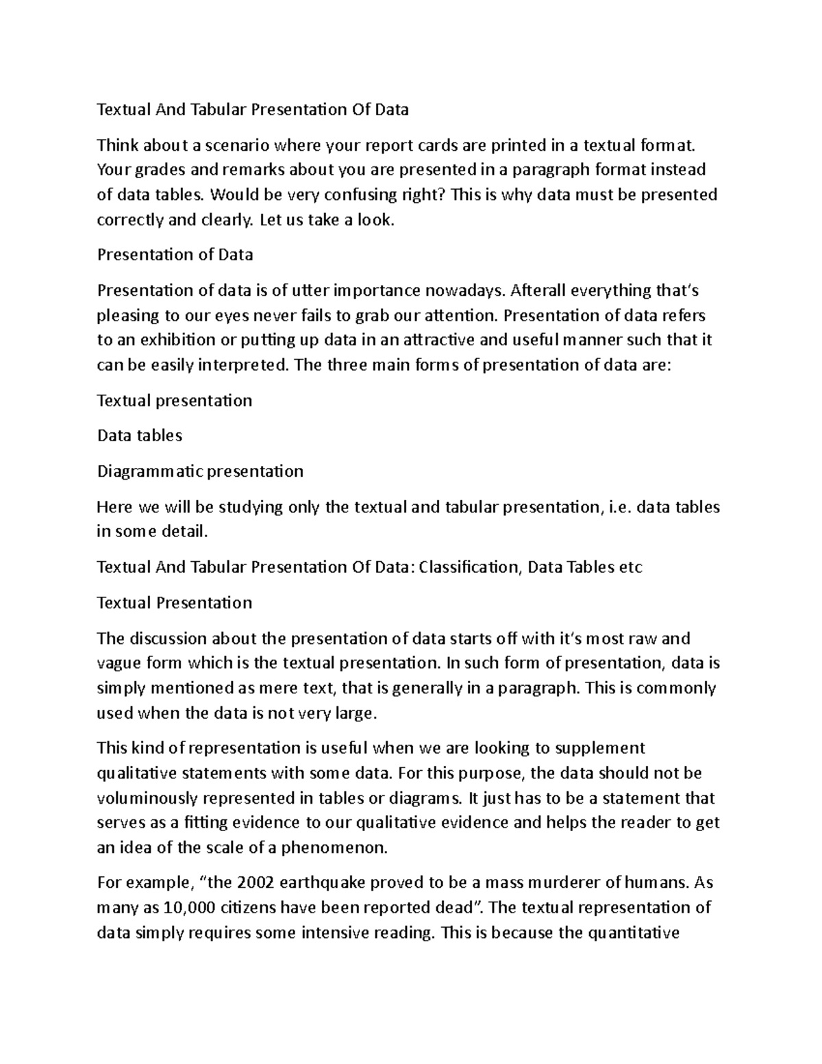 Textual and Tabular - Your grades and remarks about you are presented ...