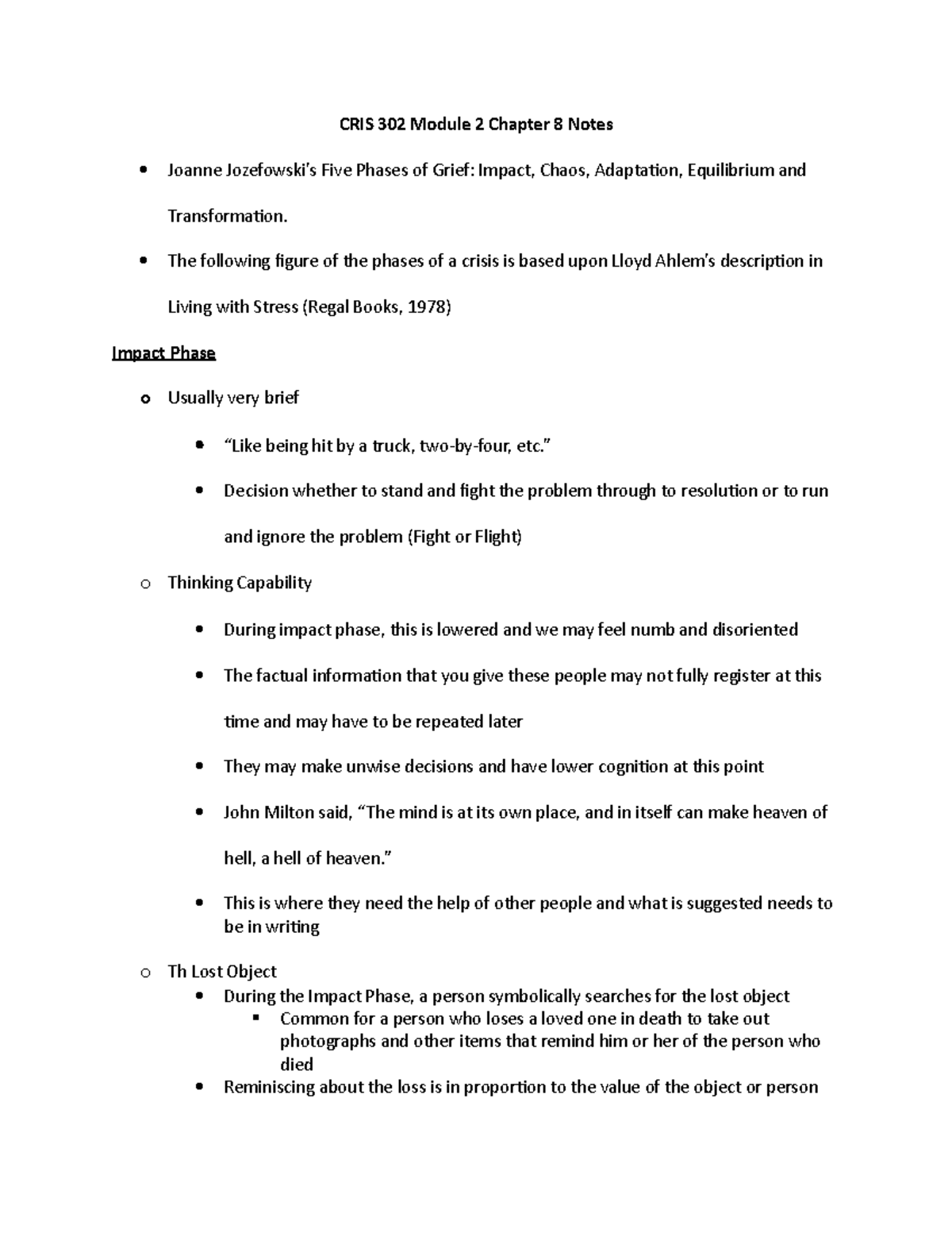 CRIS 302 Module 2 Chapter 8 Notes - Studocu