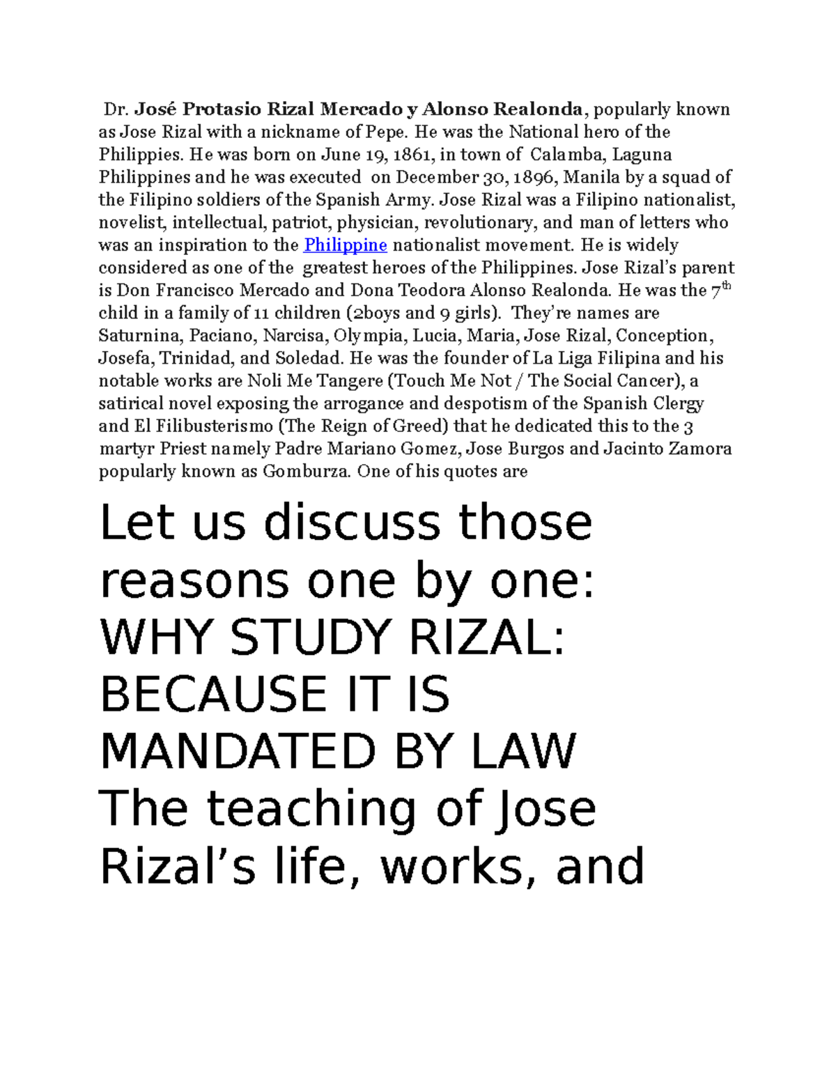 Dr - Basic accounting - as Jose Rizal with a nickname of Pepe. He was ...