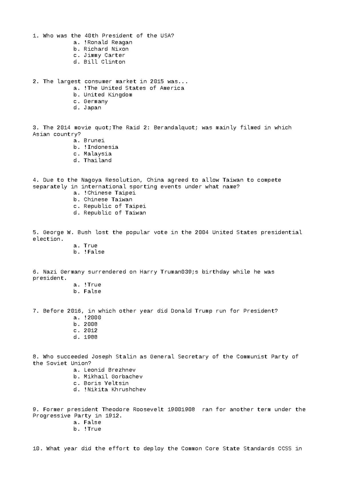 GEO106 Grant Proposal Fall 2019 1 - Who was the 40th President of the ...