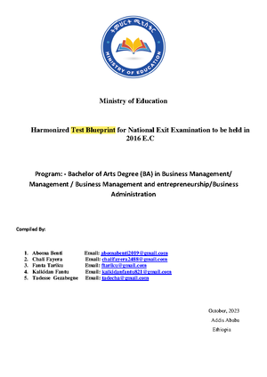 1. Marketing Management Model Exit Exam C - ROYAL COLLEGE, PISSA CAMPUS ...