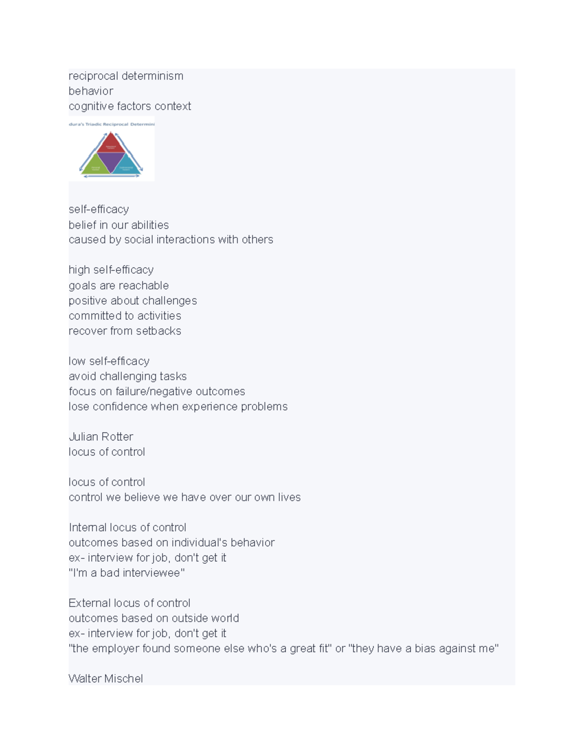 1psych - For Alese Nelson's class. - reciprocal determinism behavior ...