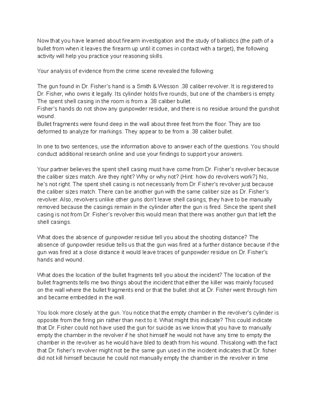 Unit 5 activity 1 - Now that you have learned about firearm ...