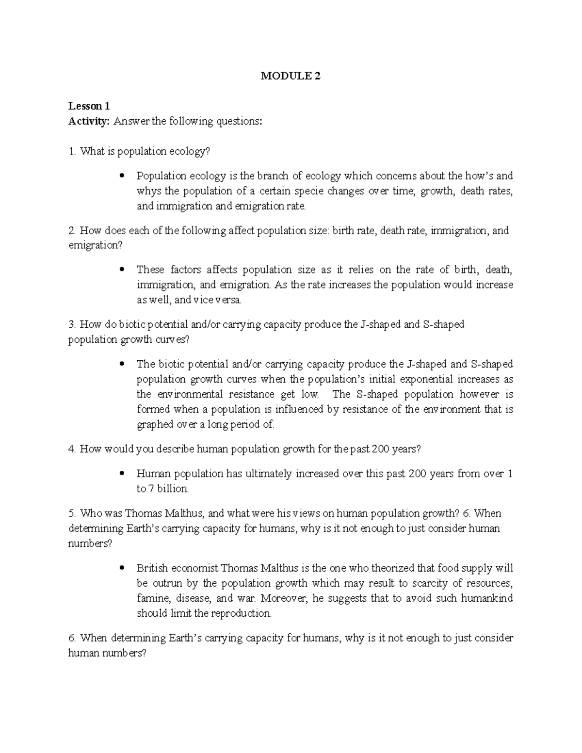 Module 2 in the EGE 212 Subject - MODULE 2 Lesson 1 Activity: Answer ...