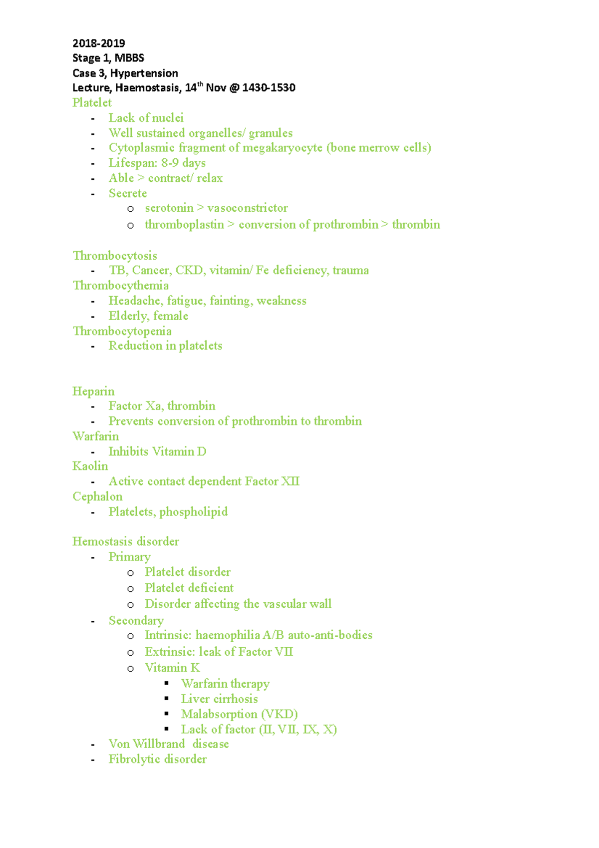 Case 3 SBA Haemostasis Seminar - Stage 1, MBBS Case 3, Hypertension ...