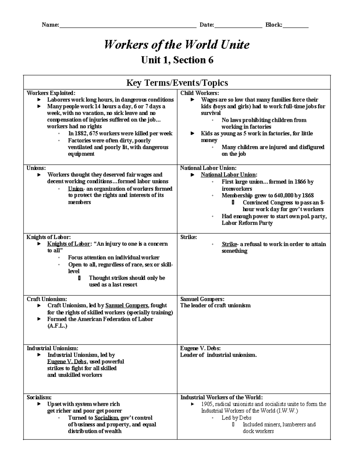 GO - lecture notes to world history - Name ...