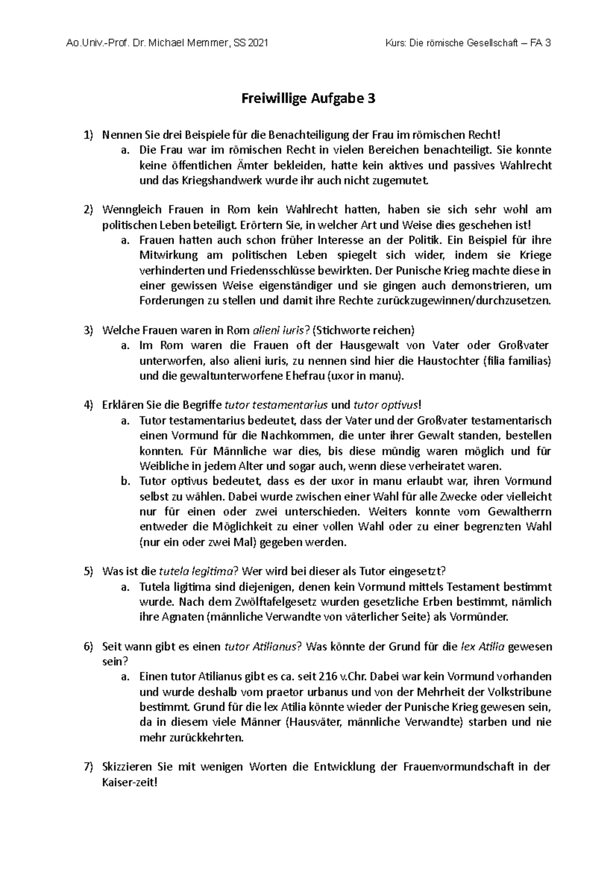 6. SS 2021 - FA 3 - KU Römische Gesellschaft - Ao.-Prof. Dr. Michael ...