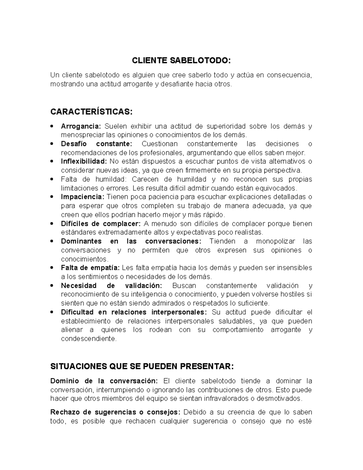 Cliente Sabelotodo Y Cliente Polemico - CLIENTE SABELOTODO: Un cliente ...