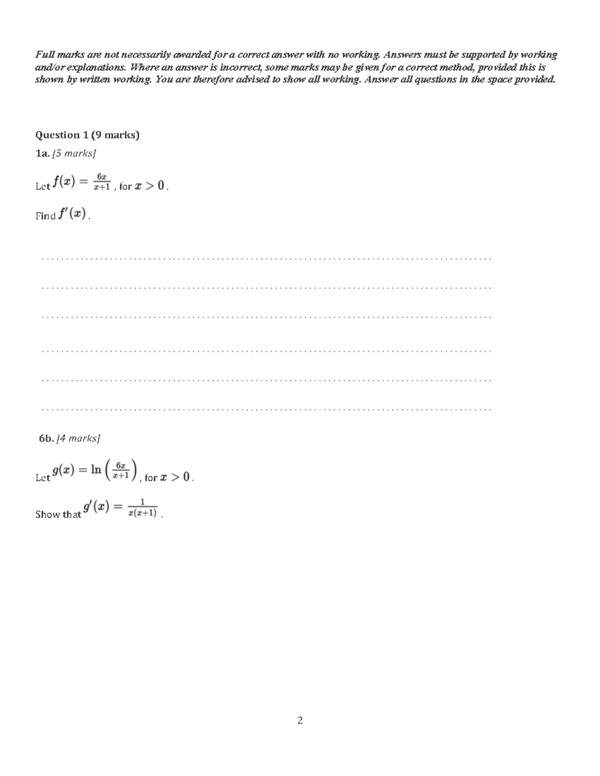 Assessment 3 - Calculus - Derivatives - v3 - Full marks are not ...