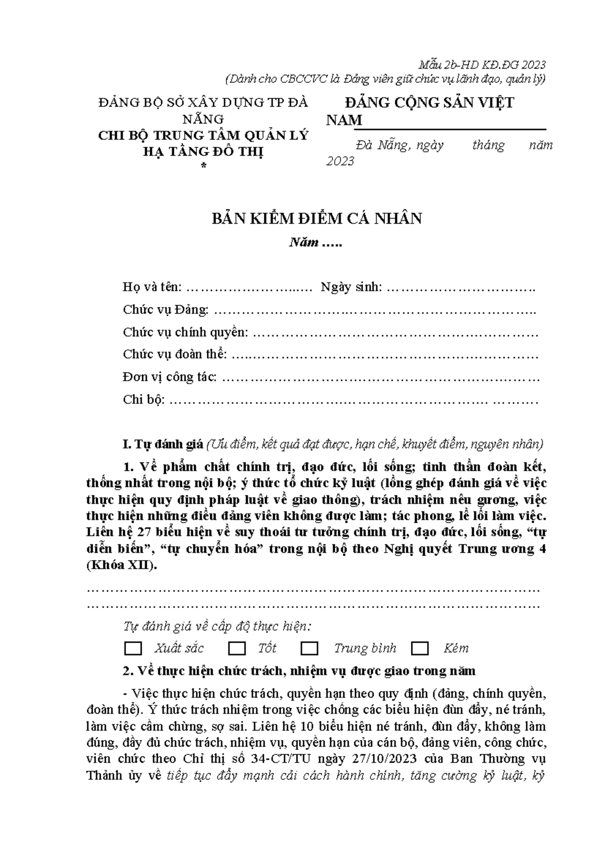 Mẫu 2b.docx KĐV 2023 - asdsadas - Mẫu 2b-HD KĐ.ĐG 2023 (Dành cho CBCCVC ...