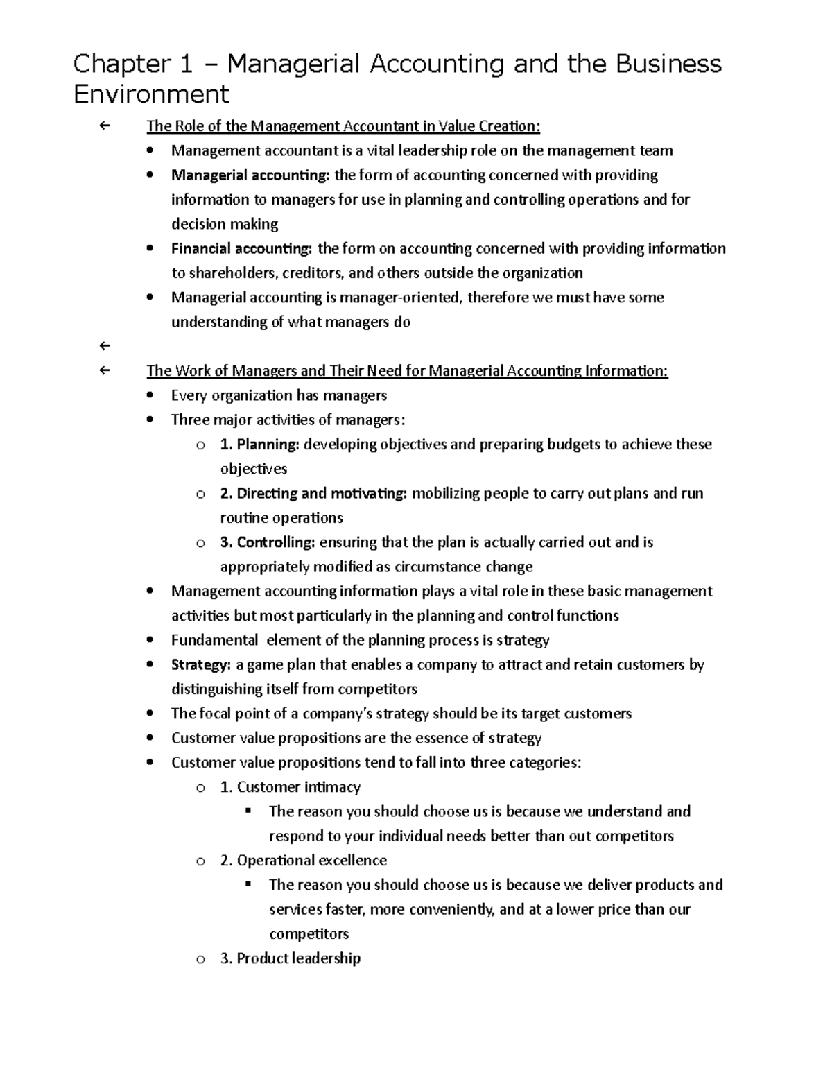 Managerial Accounting - Textbook - Chapter 1 Managerial Accounting and ...
