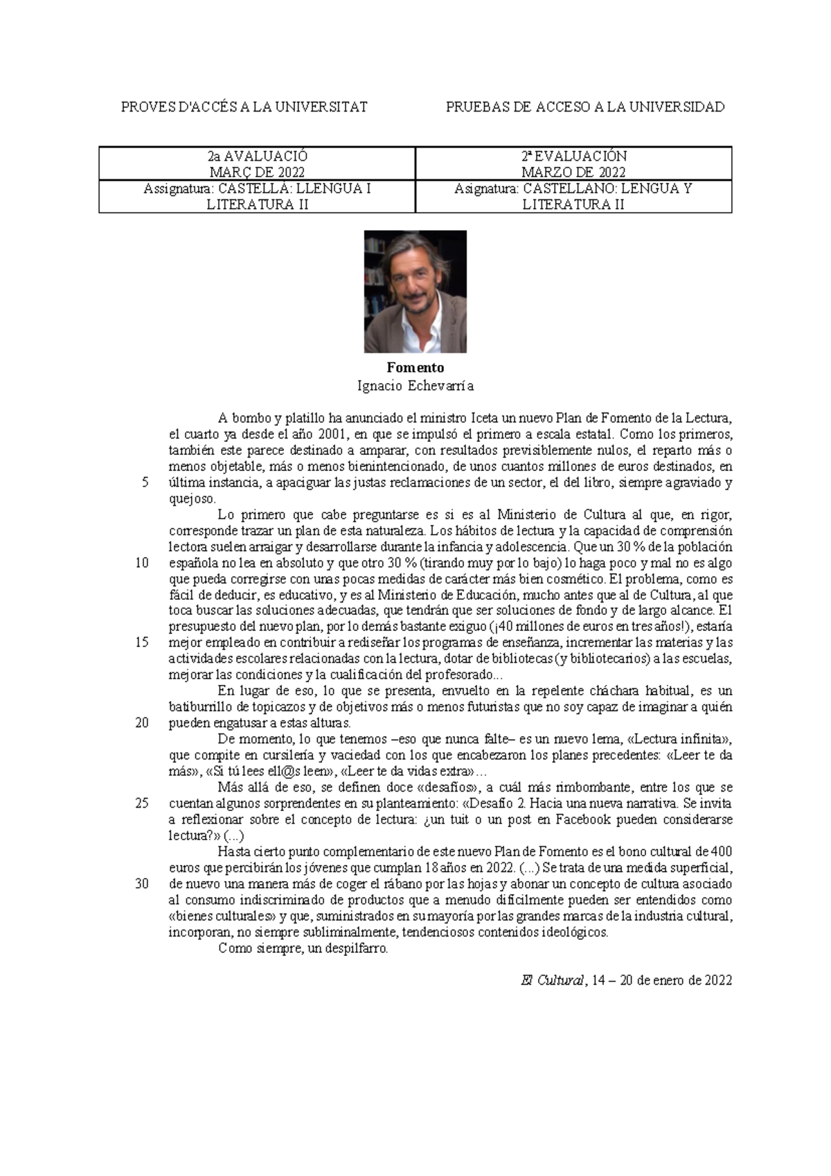 2T 2 BAT B soluciones - examen - PROVES D'ACCÉS A LA UNIVERSITAT ...