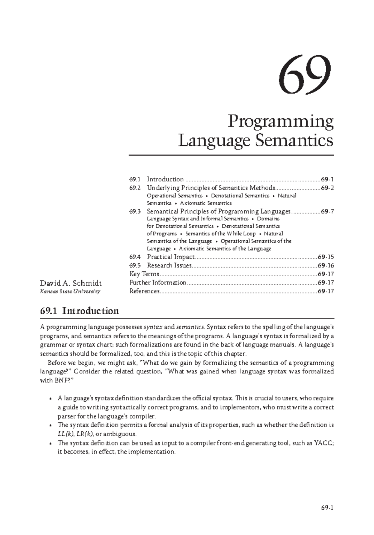 Computing Handbook Cse 49 69 69 Introduction A Programming Language Possesses Syntax And 