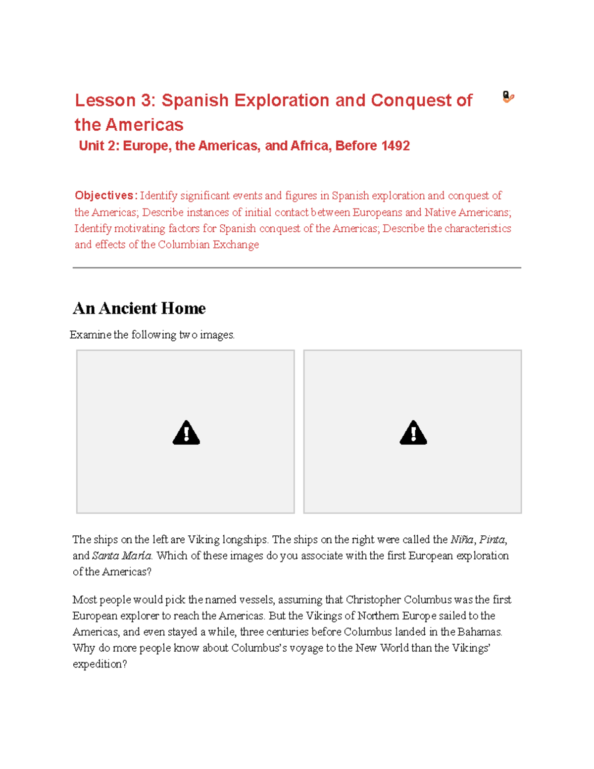 Spanish Exploration and Conquest of the Americas - The ships on the ...