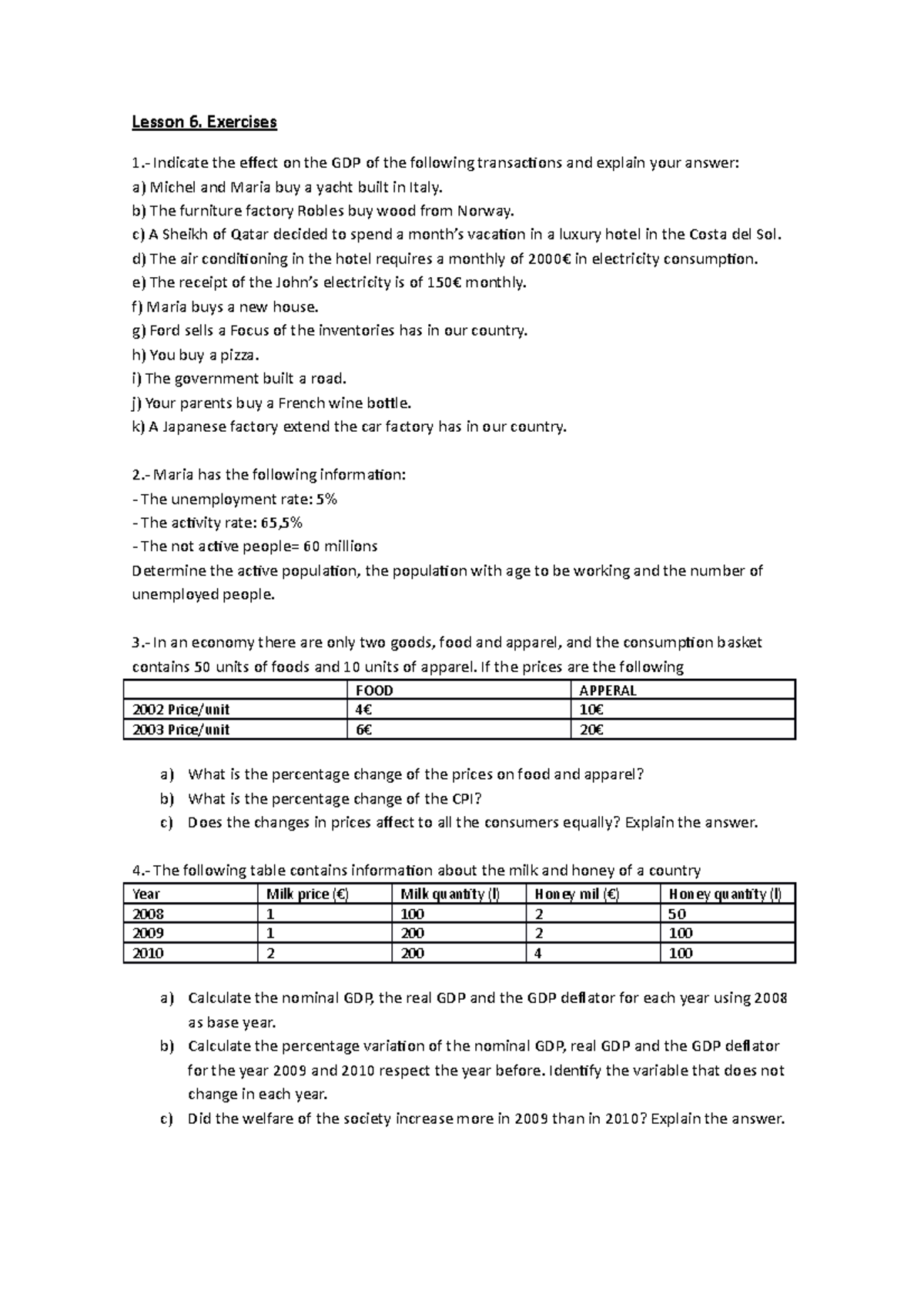 Lesson 6. Exercises - Ejercicios tema 6 - Lesson 6. Exercises 1 ...