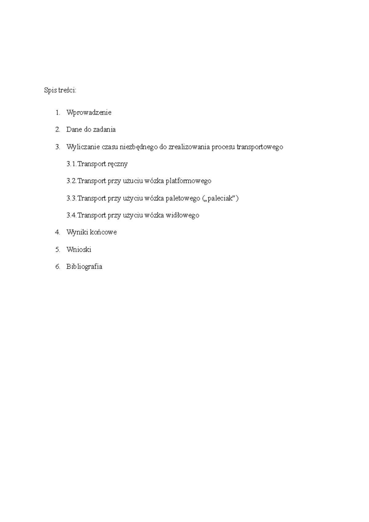 Projekt 1 - STW - Spis treści: 1. Wprowadzenie 2. Dane do zadania 3 ...