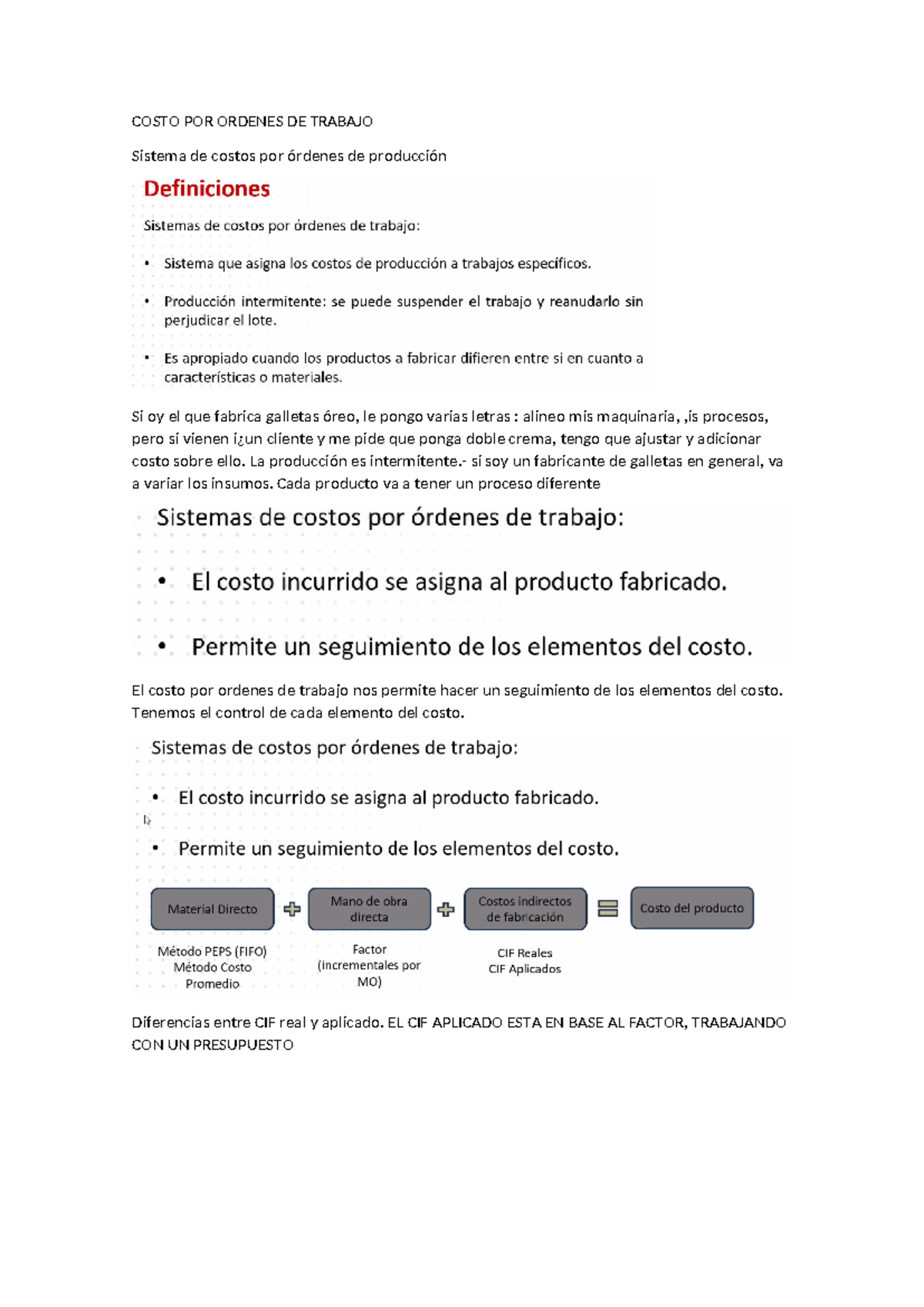 Sem. 6.1 Costo POR Ordenes DE Trabajo - COSTO POR ORDENES DE TRABAJO Sistema de costos por ...