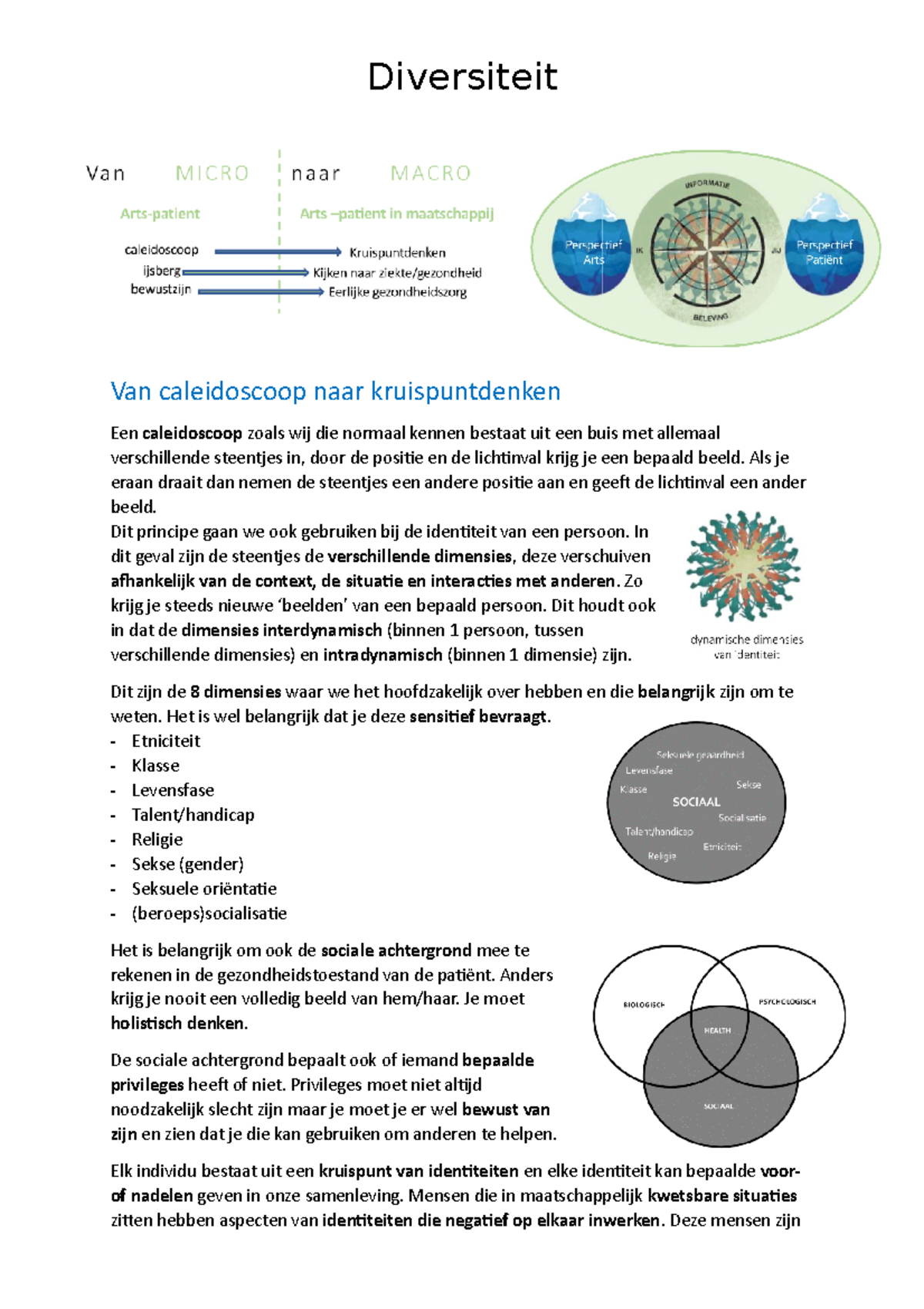 Diversiteit samenvatting - Diversiteit Van caleidoscoop naar kruispuntdenken Een caleidoscoop ...
