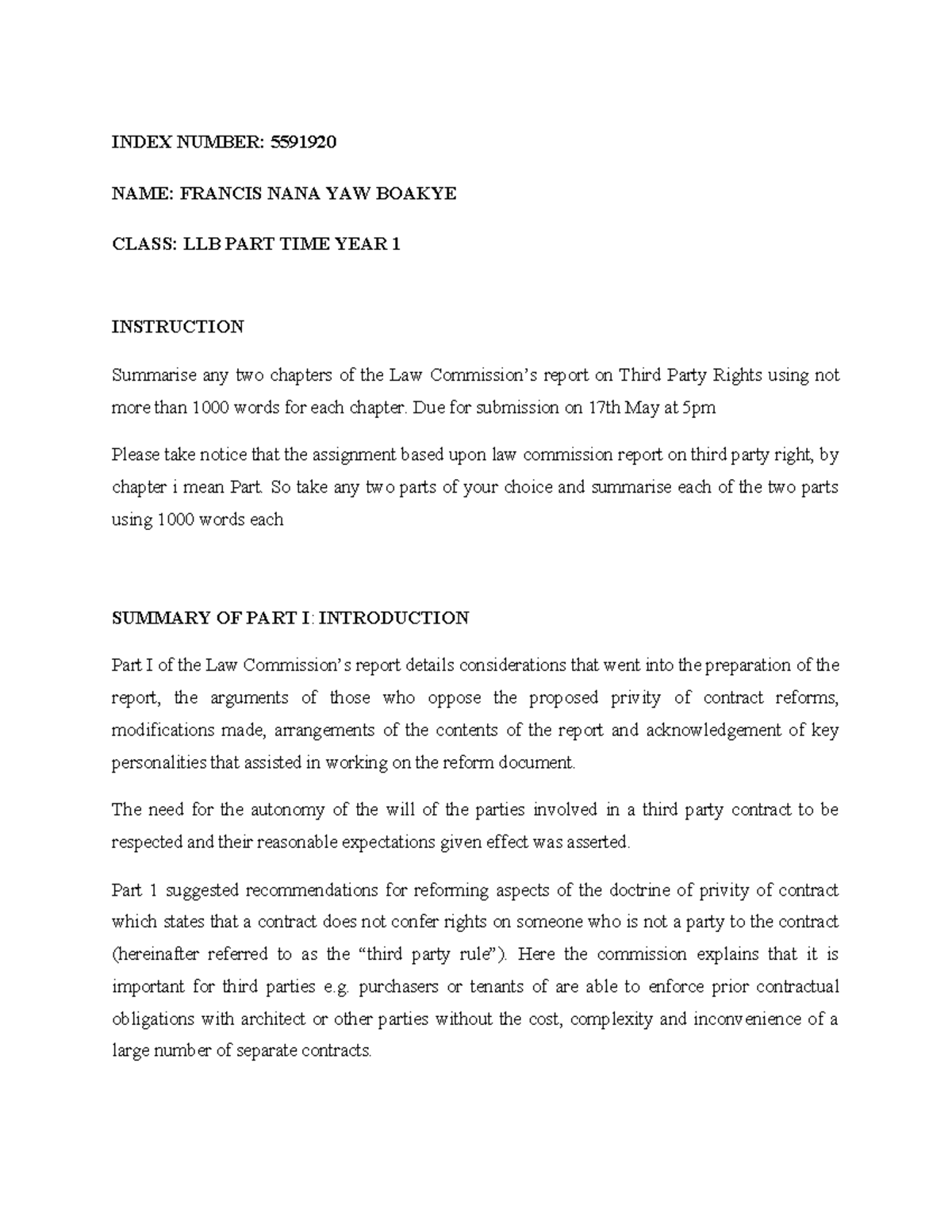 Third Party RULE - Very helpful - INDEX NUMBER: 5591920 NAME: FRANCIS ...