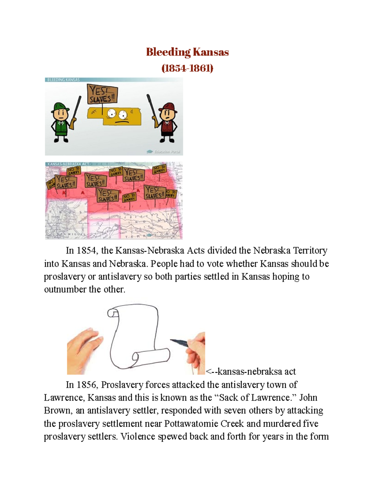 Bleeding Kansas - Bleeding Kansas (1854-1861) In 1854, the Kansas ...