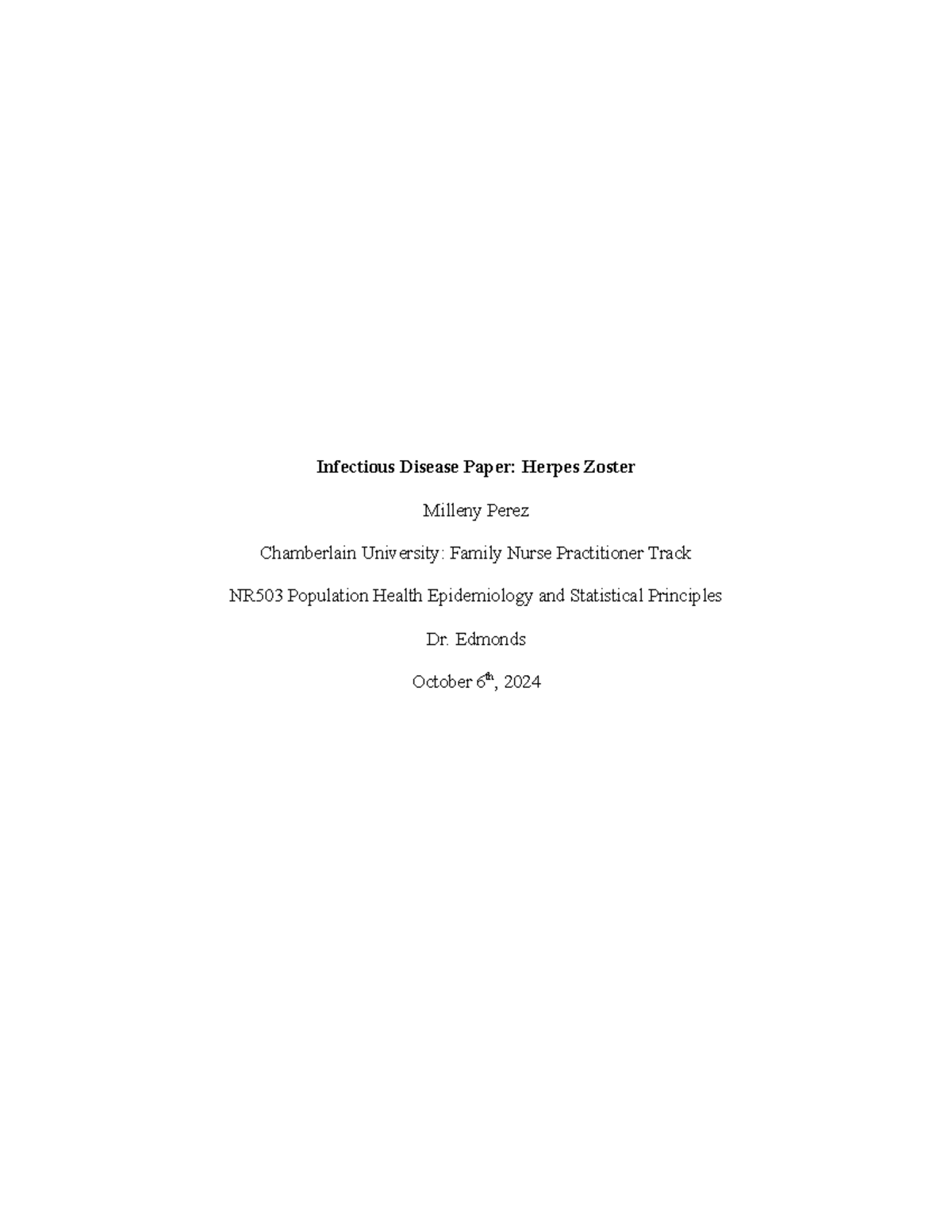 Infectious Disease Paper - Edmonds October 6th, 2024 Introduction In ...
