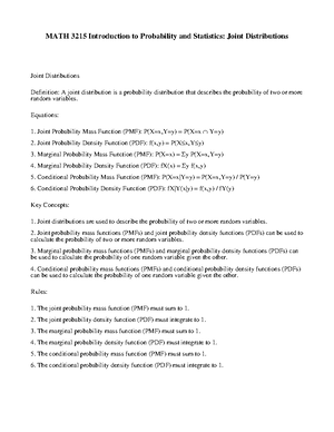 MATH 3215 Introduction to Probability and Statistics - Probability ...