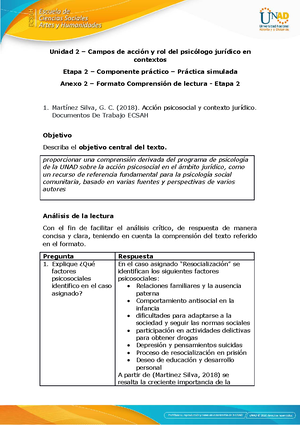 Anexo 1 - Comprensión de lectura Unidad 1 - Etapa 1 - Antecedentes y ...