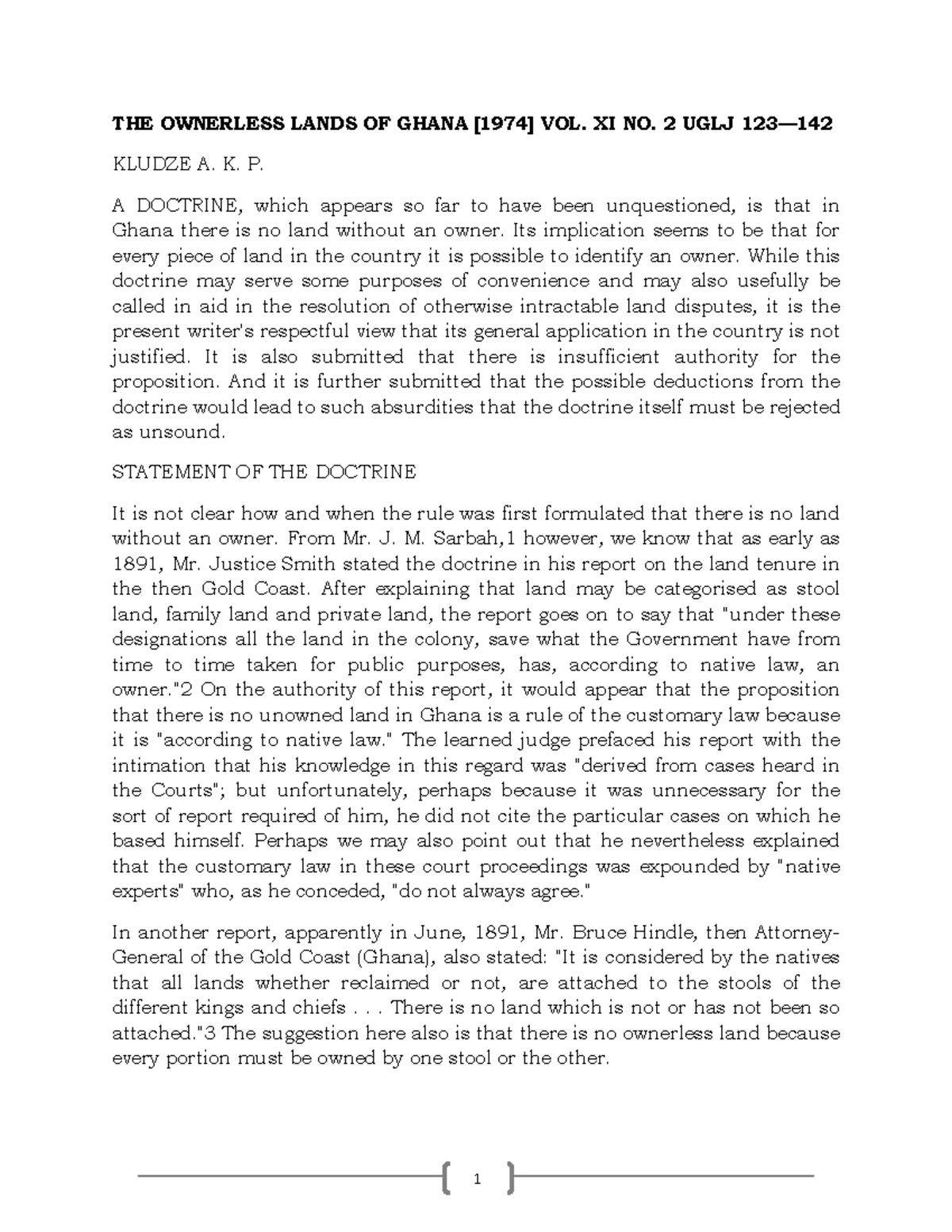 The Ownerless Lands of Ghana - THE OWNERLESS LANDS OF GHANA [1974] VOL ...